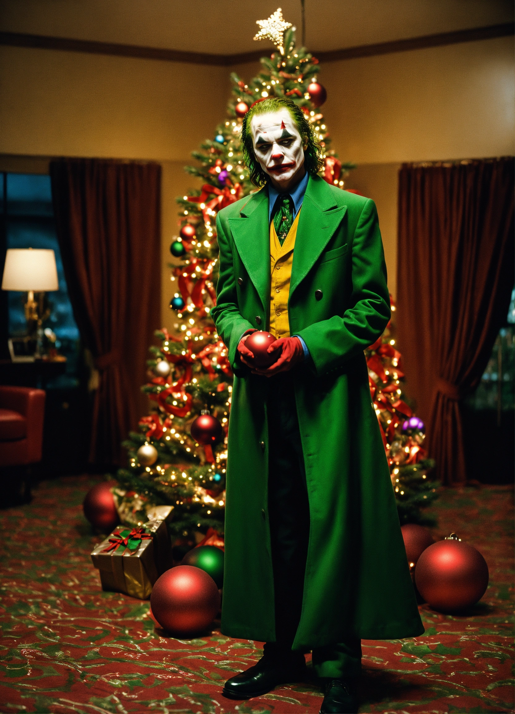 Lexica - The Joker, Christmas, christmas tree, 2000s movie, photography