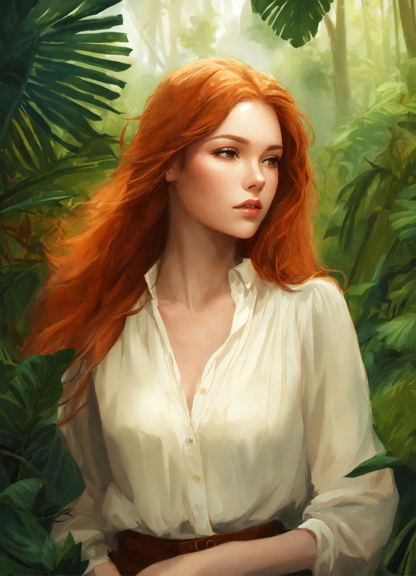 Lexica - A digital art portrait of a stunningly georgeous woman with ...