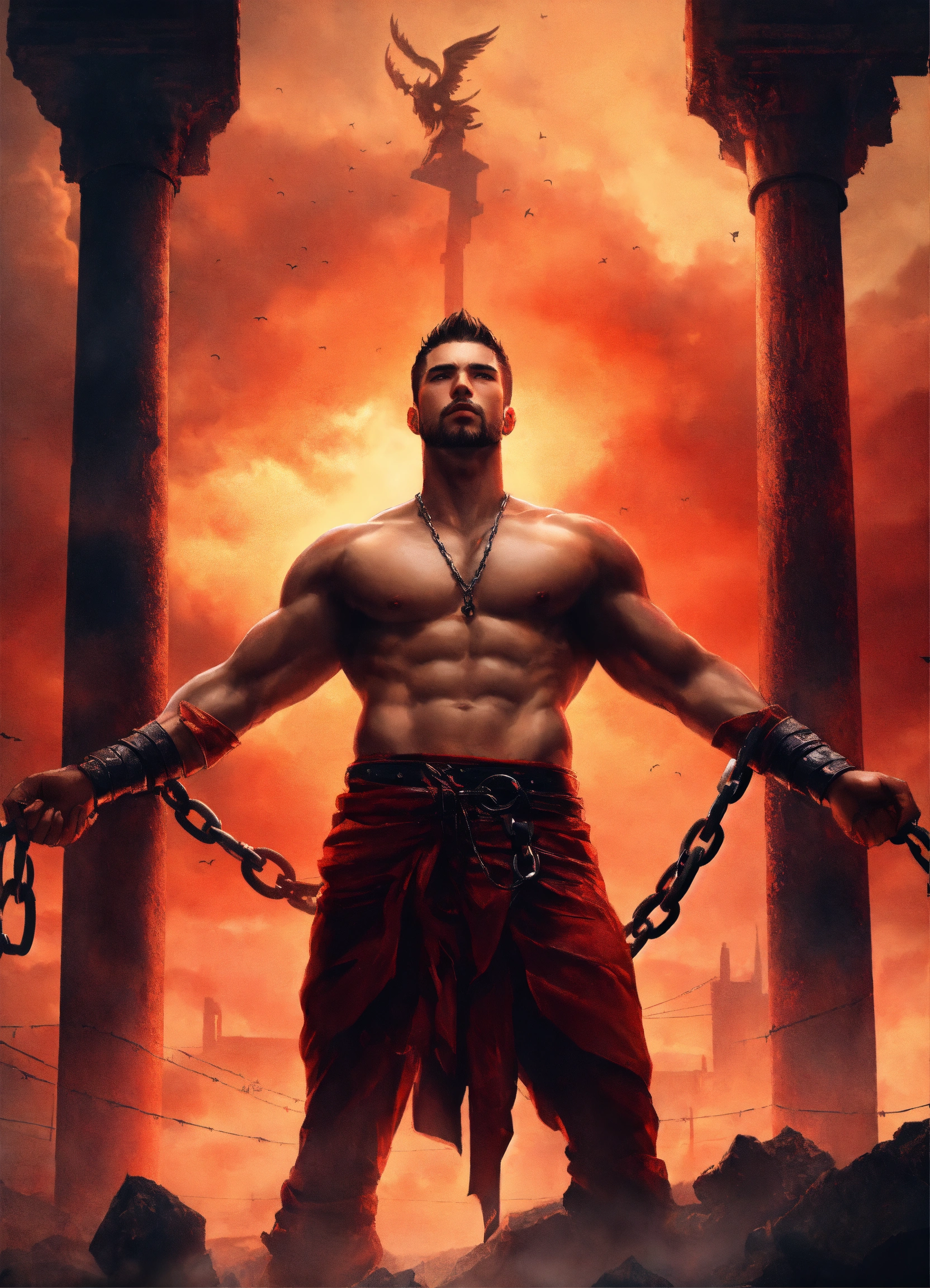 Lexica - Bound strong athletic handsome god prisoner, captive bound god ...