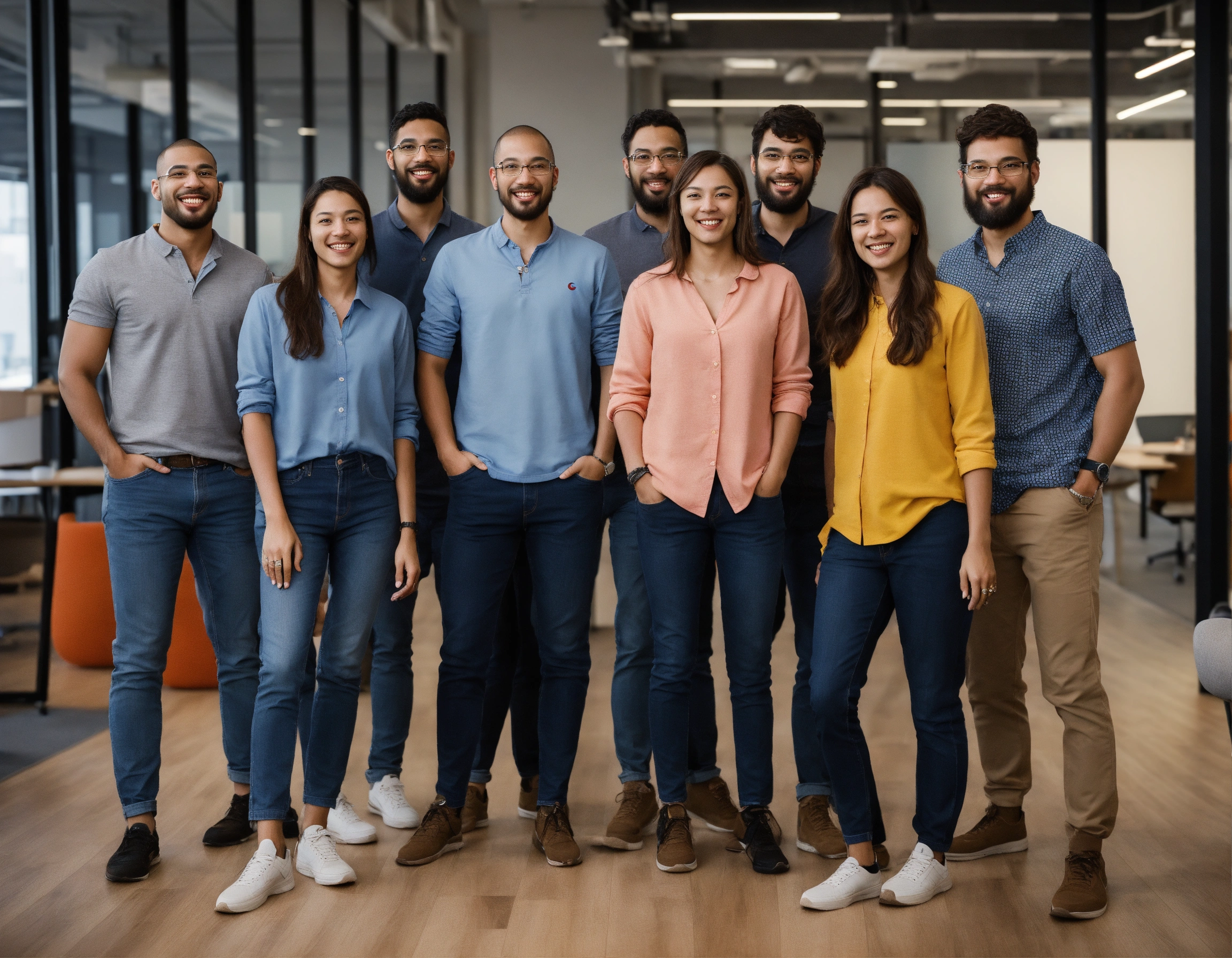 Lexica - Ultra realistic group photo of a development agile team of ...