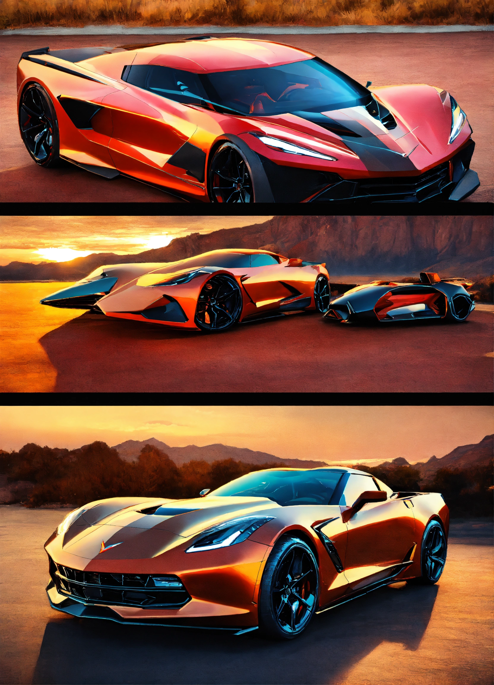 Lexica - Futuristic corvette cars