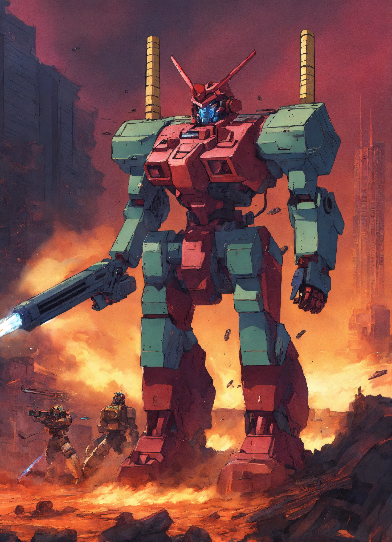 Lexica - 80s evil mecha destroying