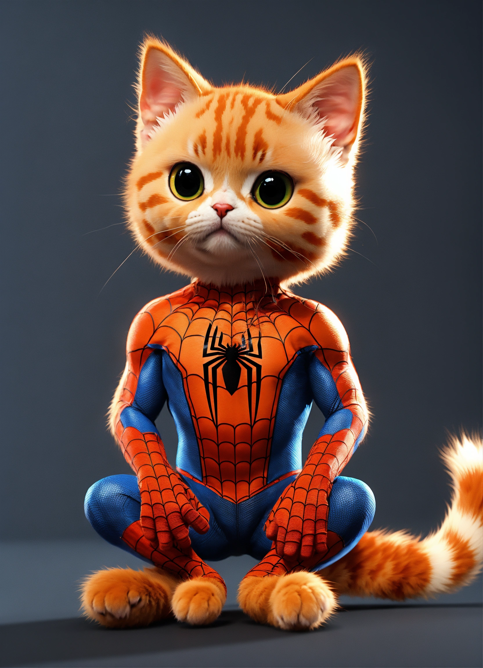 Lexica - Spiderman but orange cute cat, unreal engine render, 8k