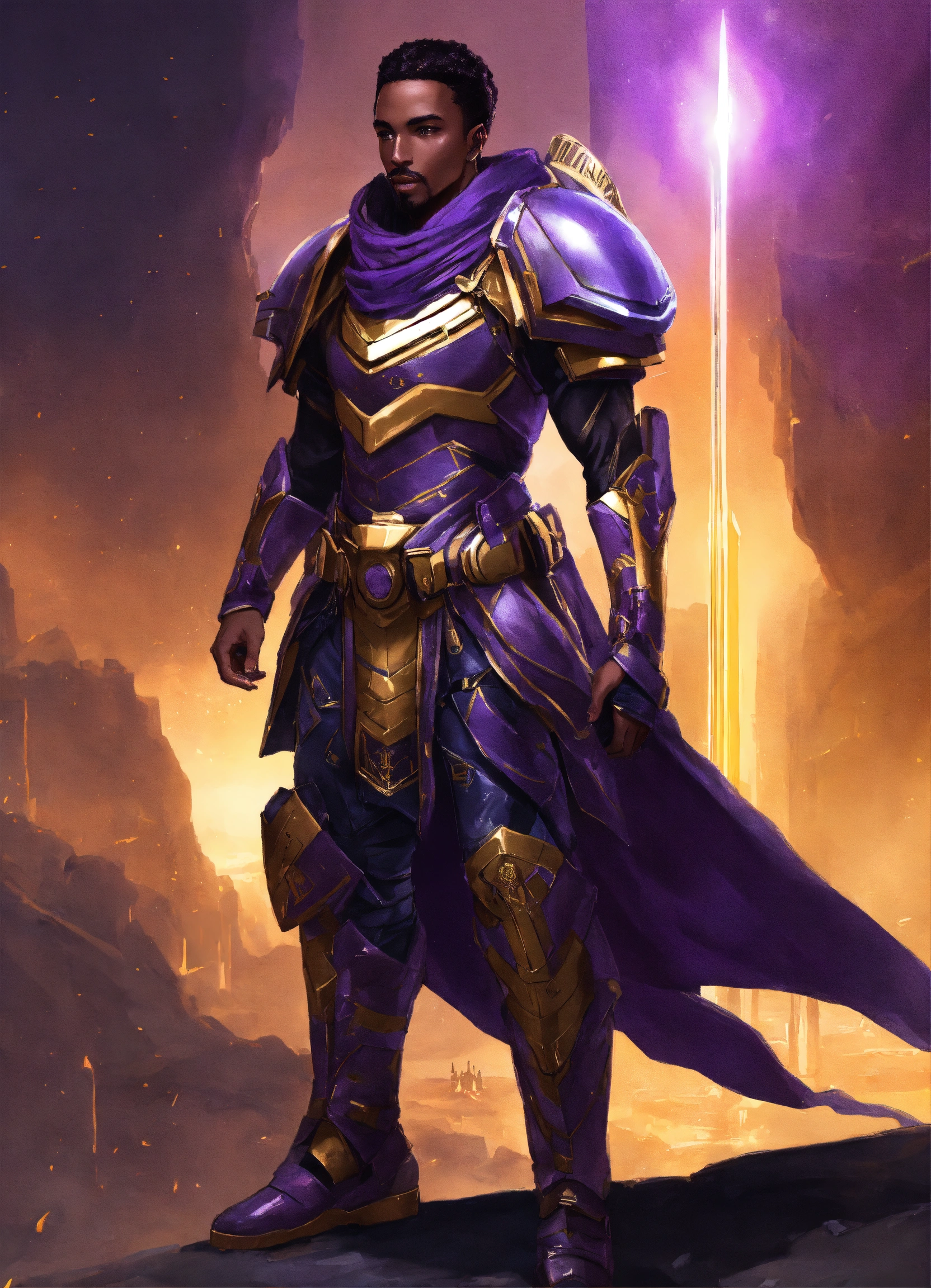 Lexica - High elf sci fi Ethiopian soldier wearing heavy sci fi armor ...