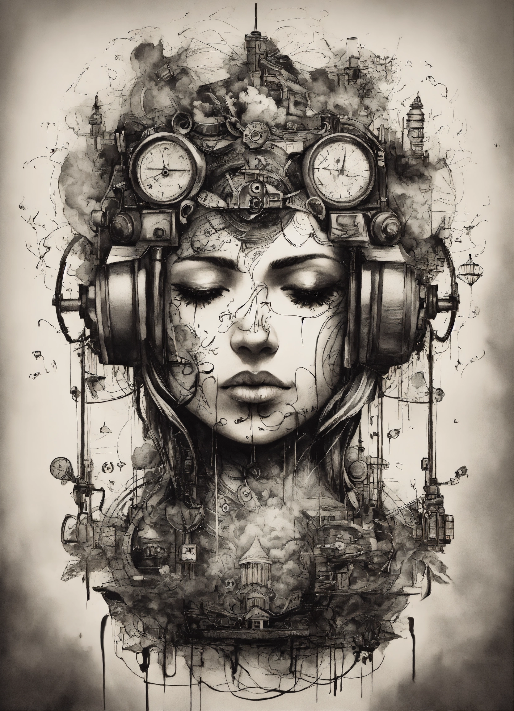 Lexica - Ink drawing tattoo style image of taking control of your ...