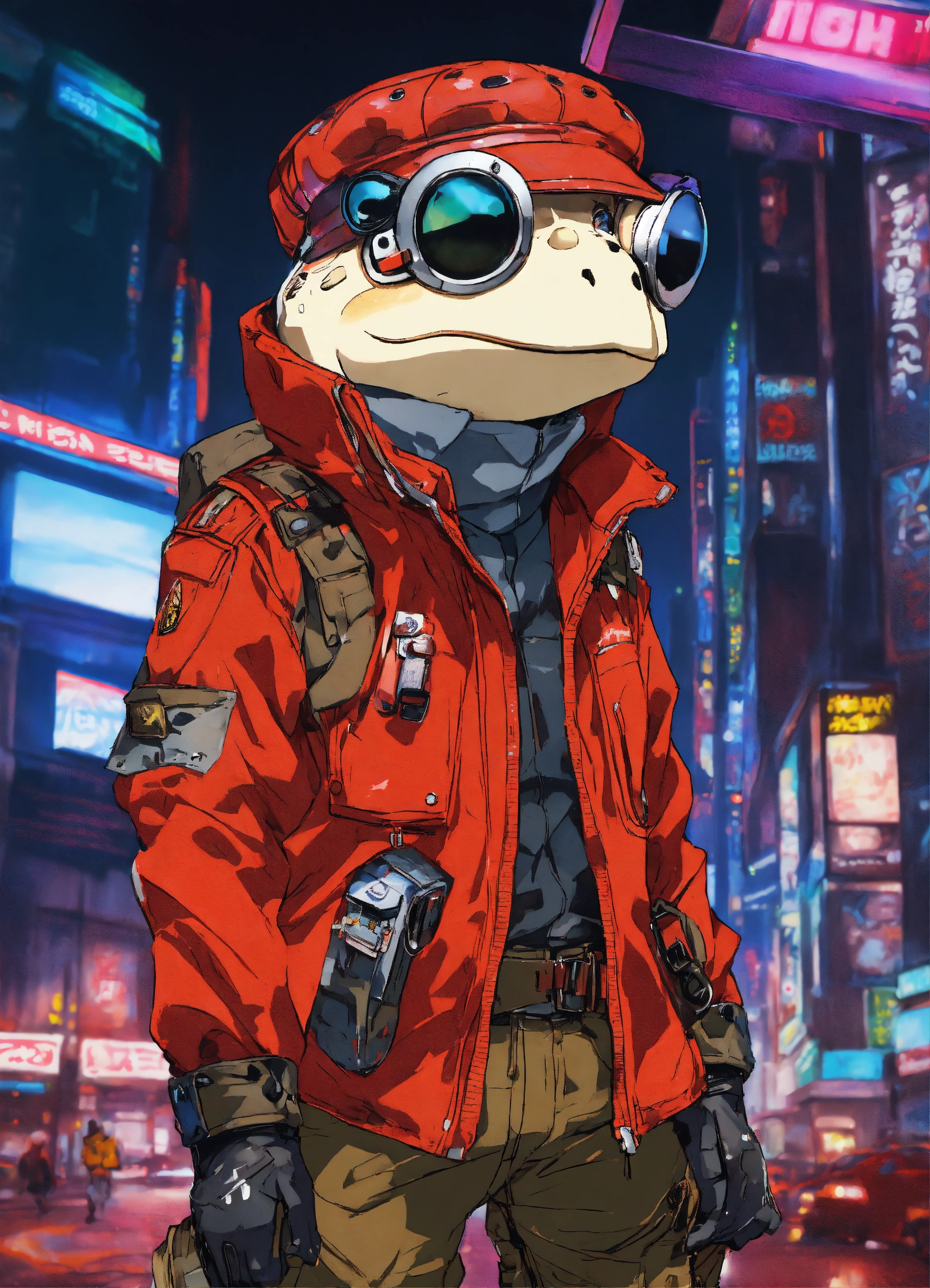 Lexica - Fashion Shoot of Toad as a cyber punk Akira Toad outfit in a ...