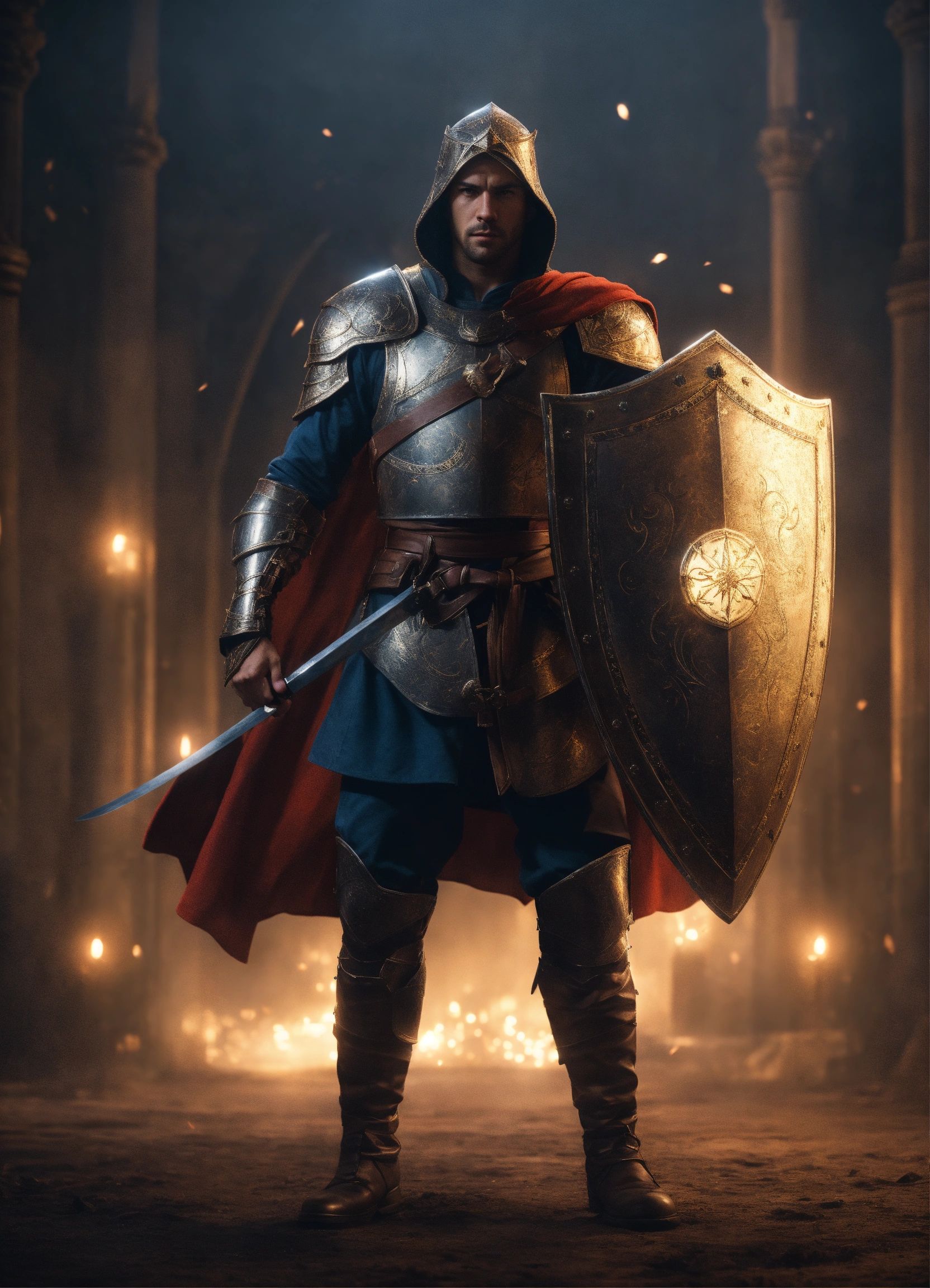 Lexica - A realistic full body portrait of a medival male fist fighter ...