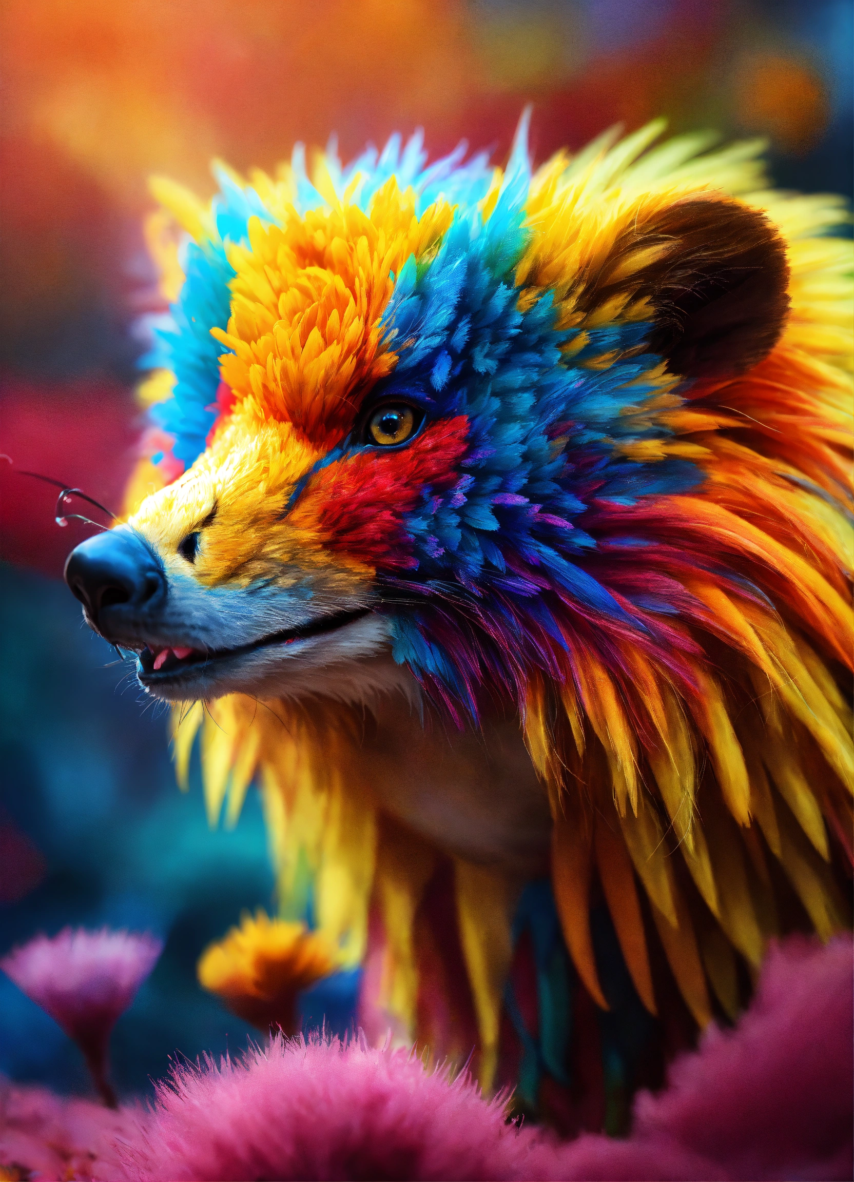 Lexica - Ultra beautiful colorful fuzzy animals in a beautiful world ...