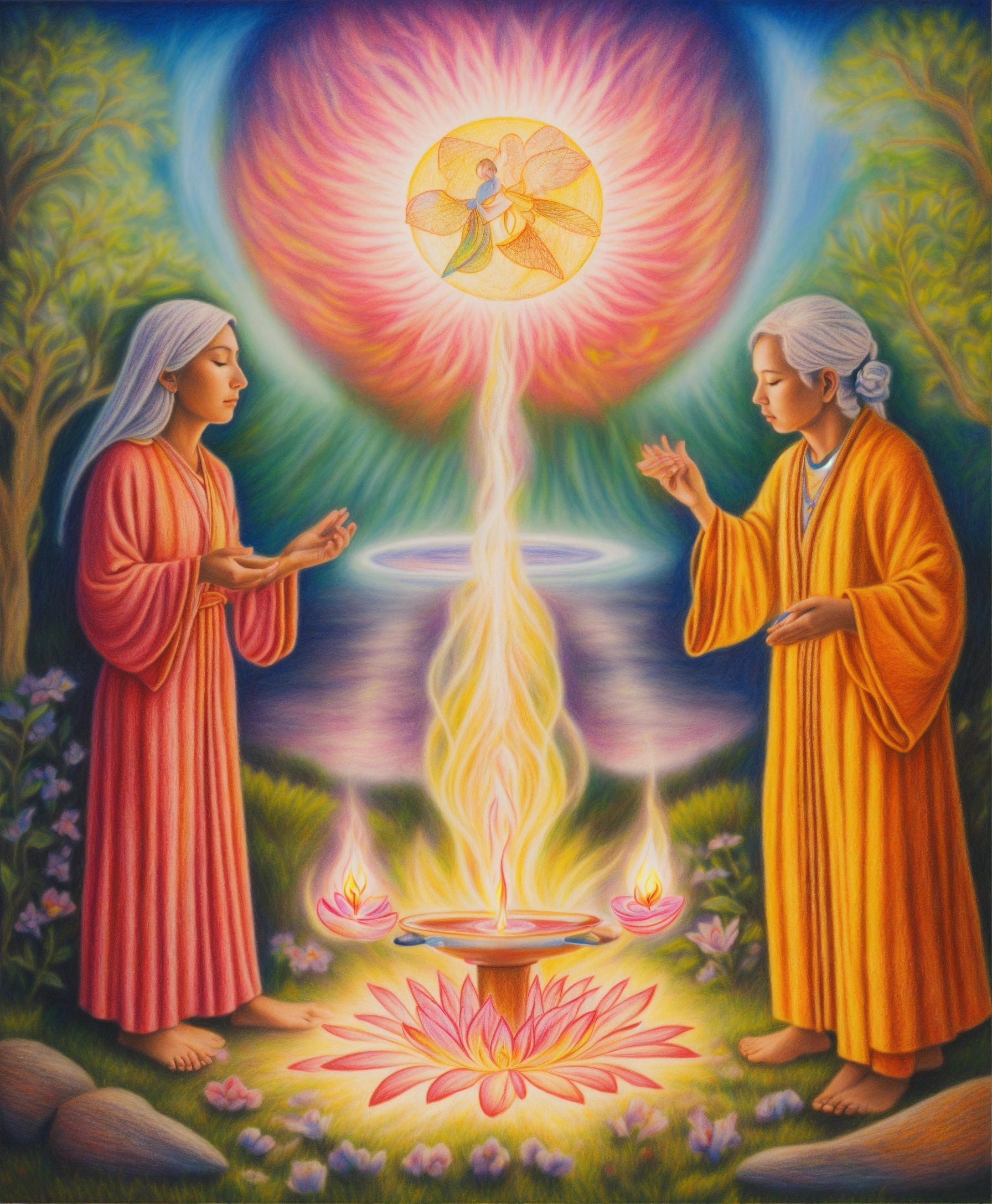 Lexica - Colored pencil drawing of spiritual cleansing treatment ...