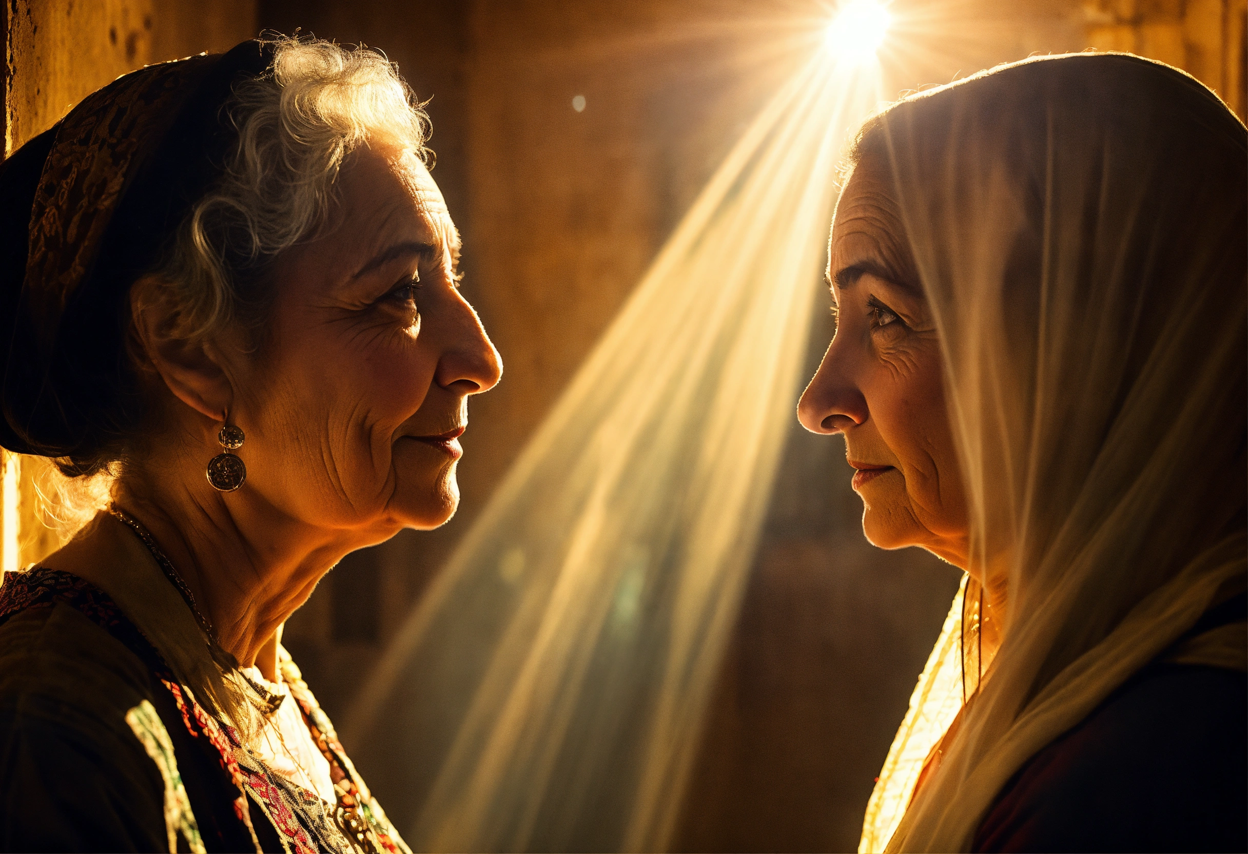 Lexica - Two women, a 99 year old Jewish lady with sideways faces and a ...