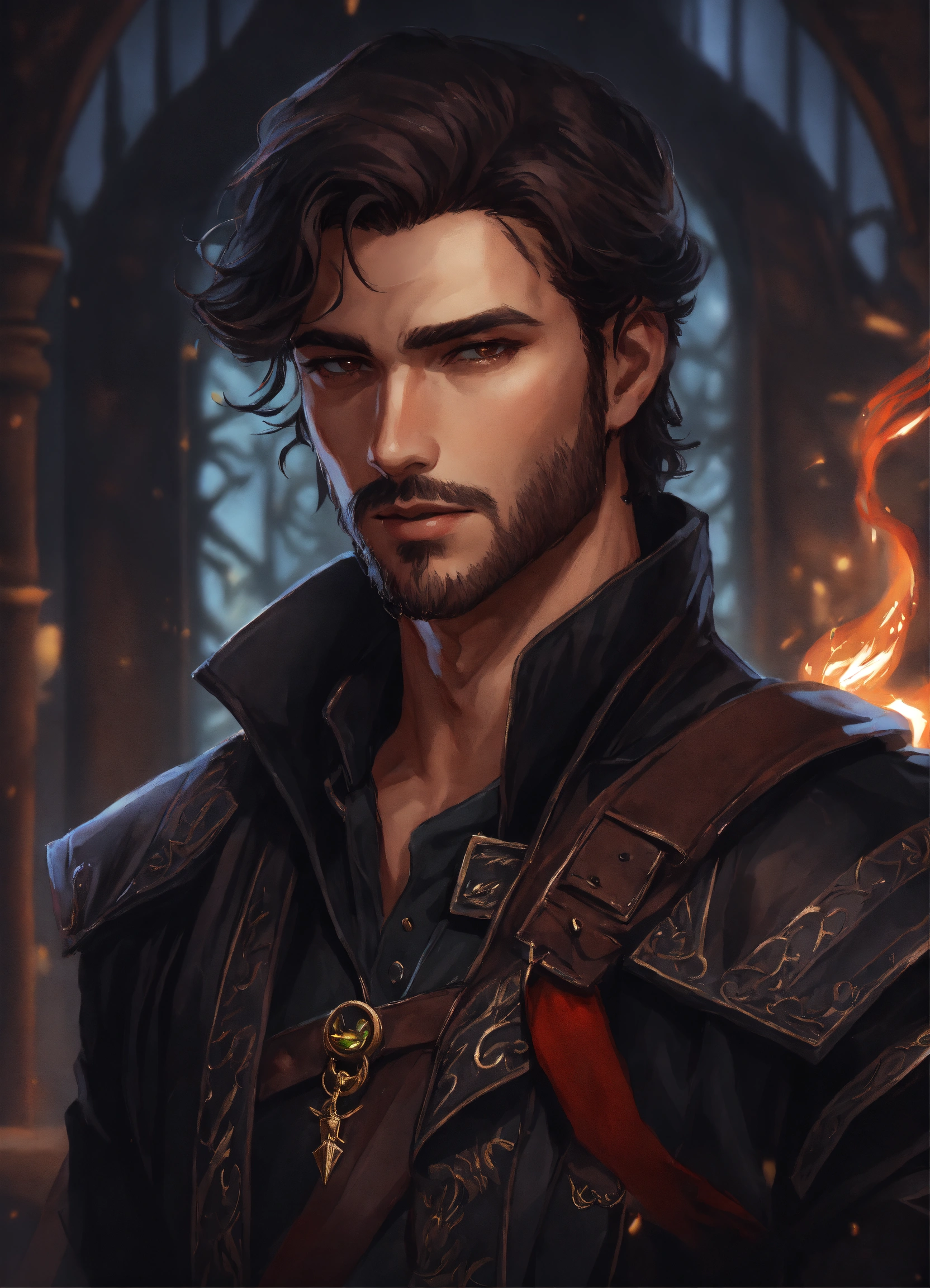 Lexica - A handsome rogue with dark magic and medium length dark hair ...
