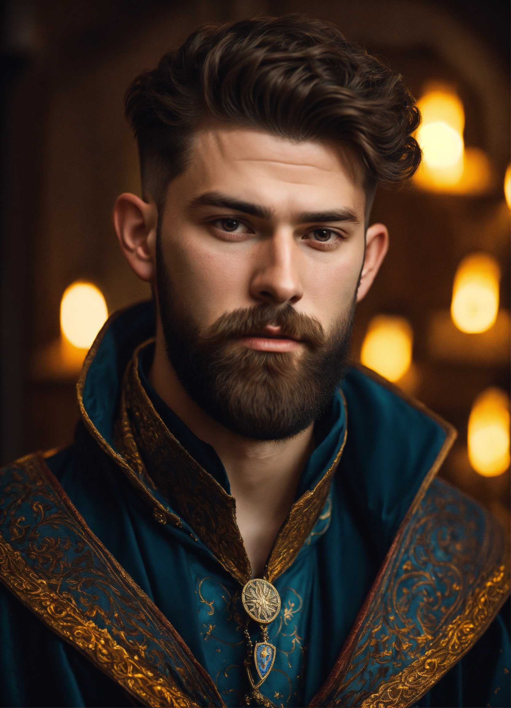 Lexica - A young wizard with very short beard and hair in a magical ...