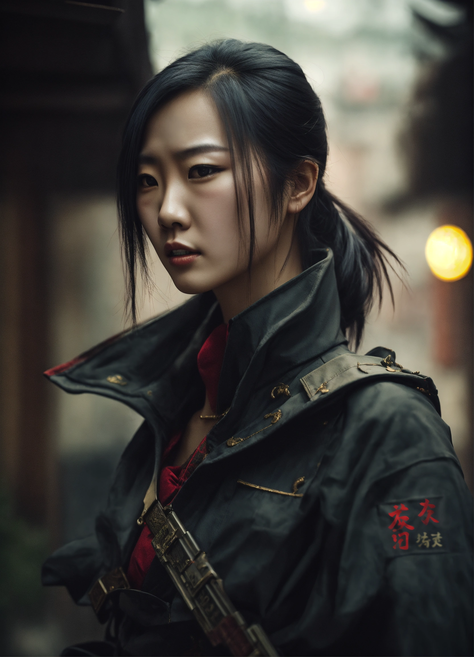 Lexica - Modern chinese female assassin, distant mood shot