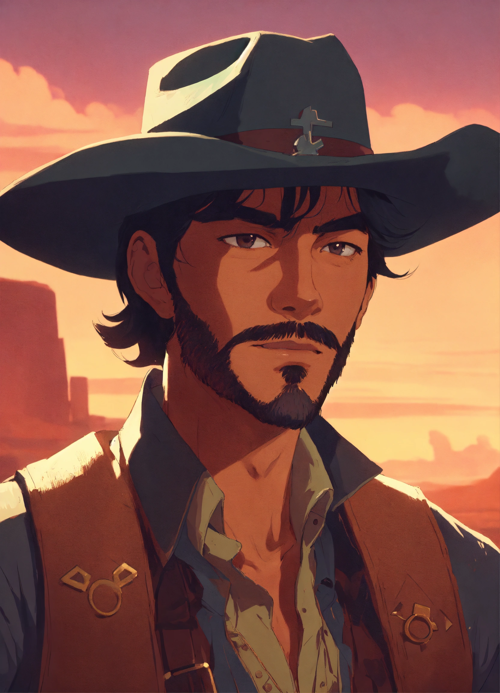 Lexica - Wild west gunslinger, male, wild west outlaw, portrait, studio ...