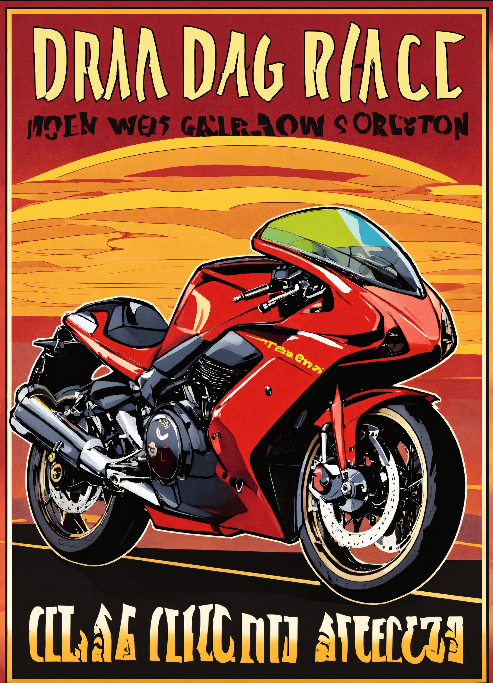 Lexica - Clean modern drag race bike window sticker