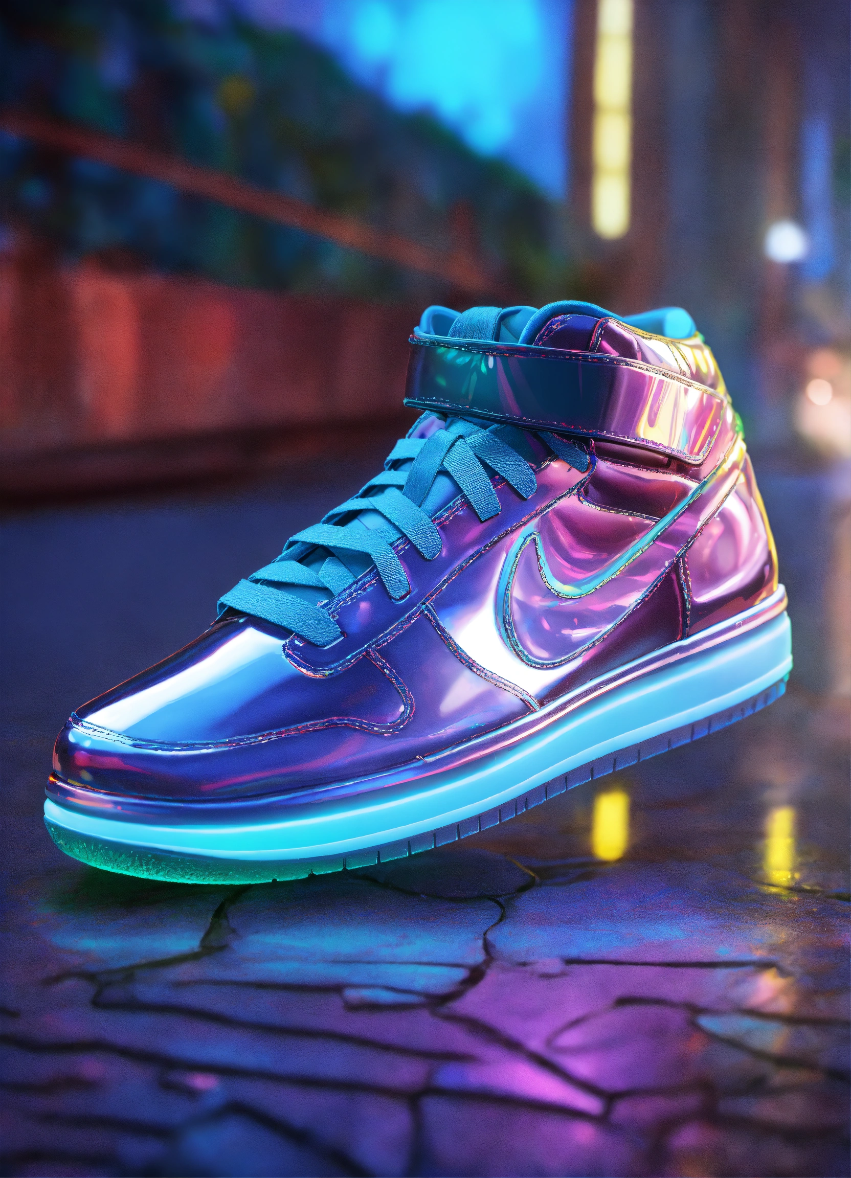 Lexica - Surreal Nike sneakers made out (iridescent glass), PCB, hyper ...