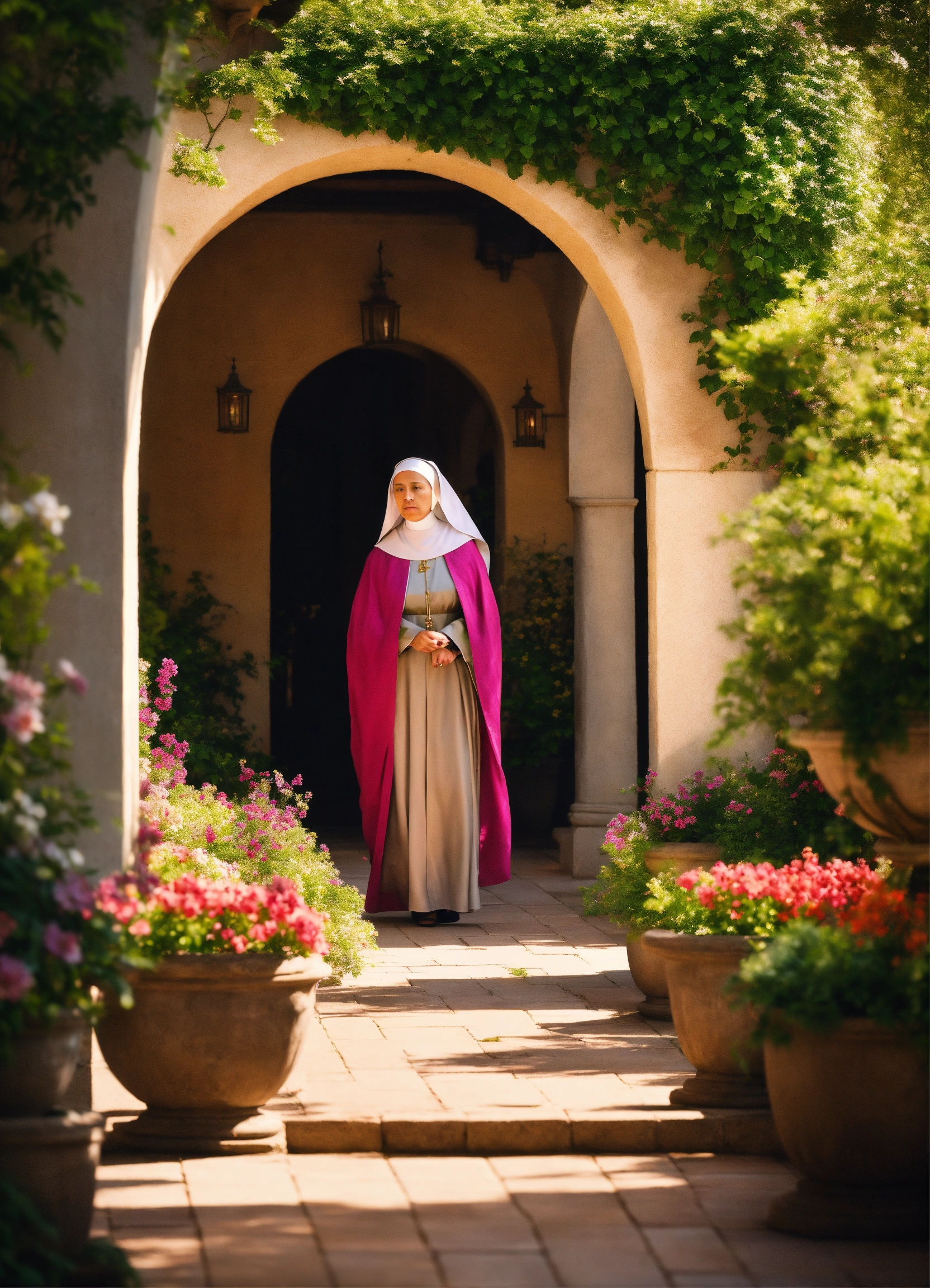 Lexica - A serene cloister, at its heart lies a quaint fountain ...