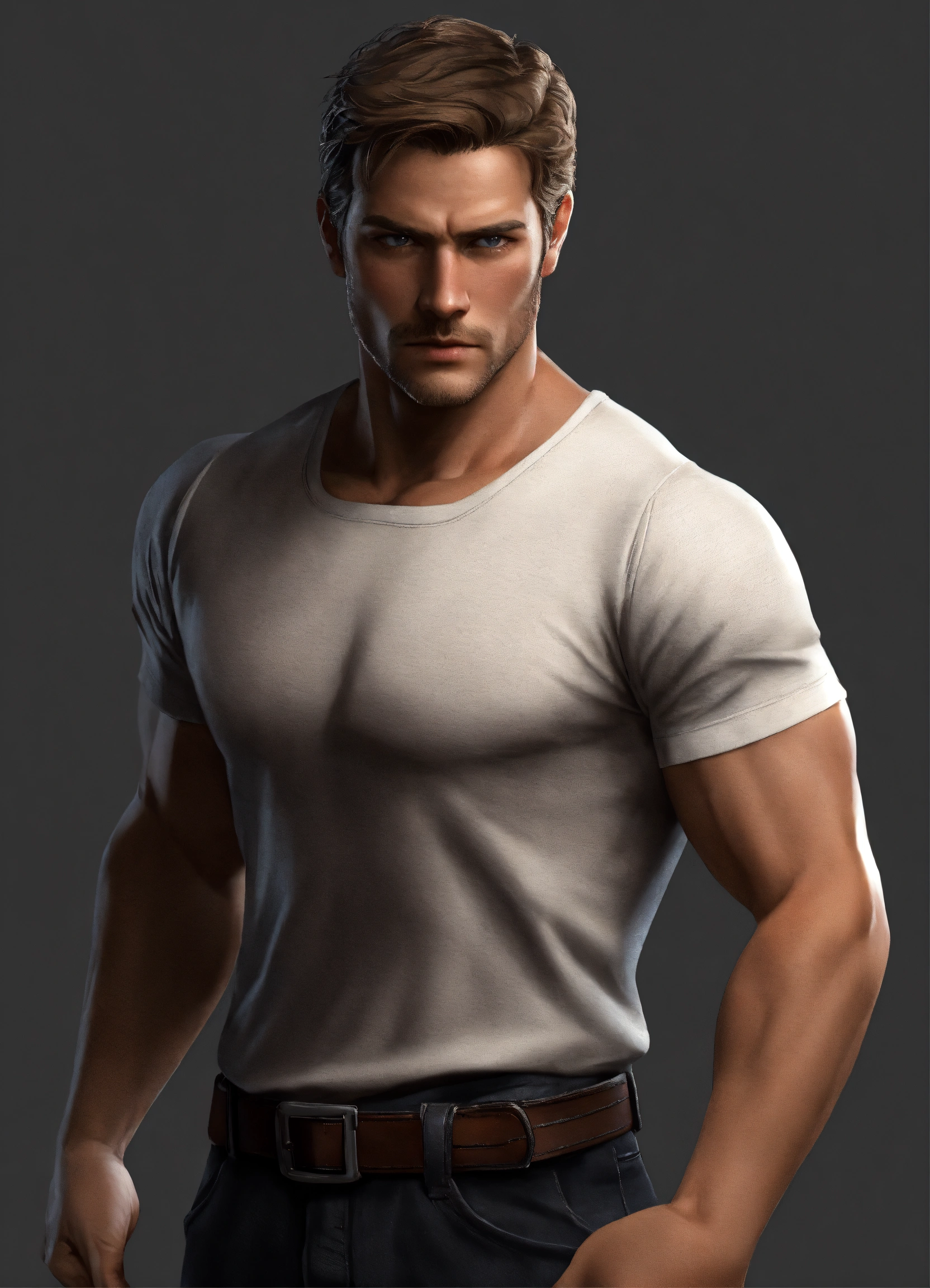 Lexica - Realistic man, full body, serious, solid black background ...
