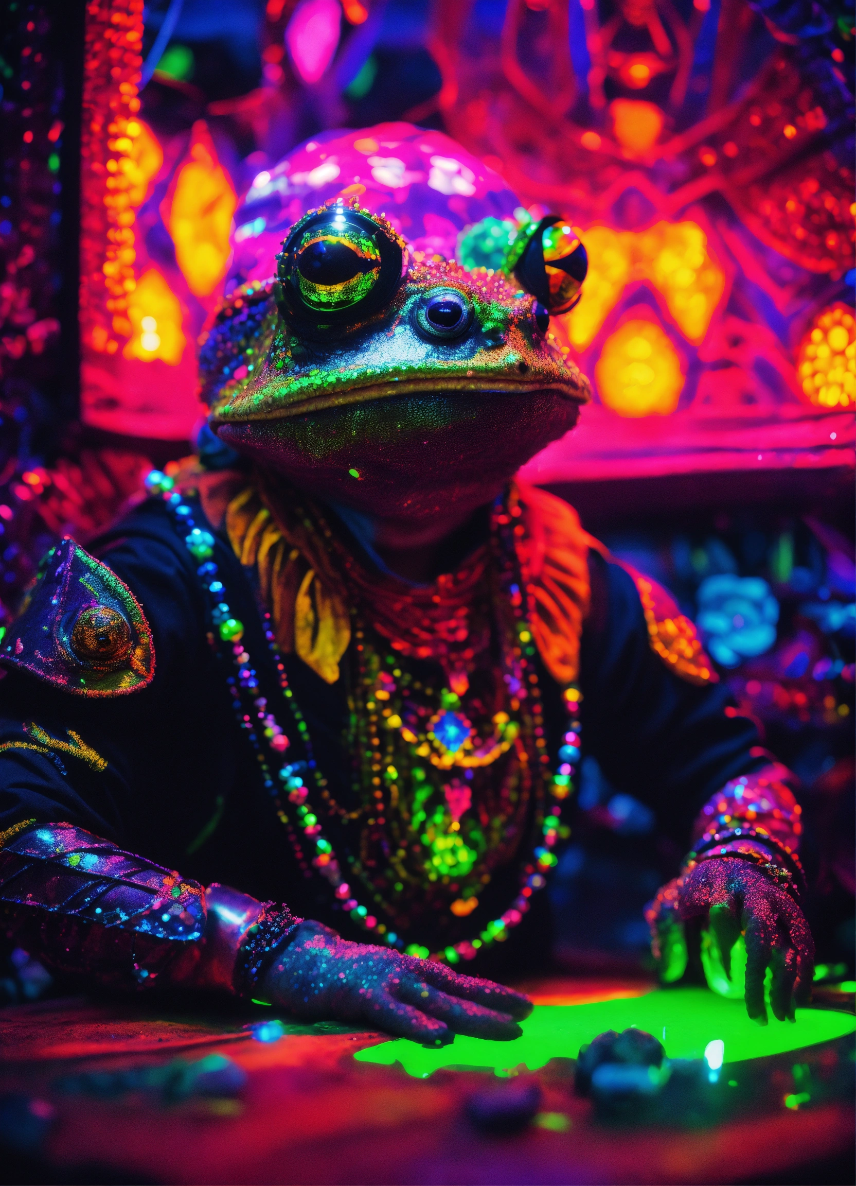 Lexica - A Ayahuasca Shaman TOAD in shaman folk kawaii costume in a ...