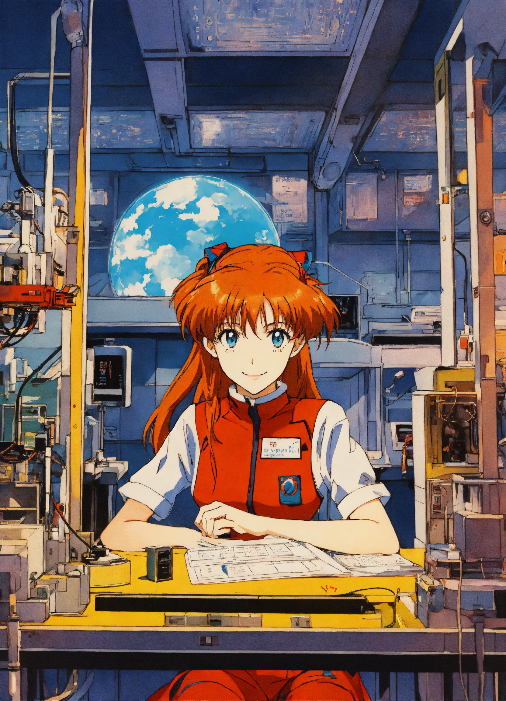 Lexica - Anime illustration of smiling happy Asuka Langley Soryu from ...