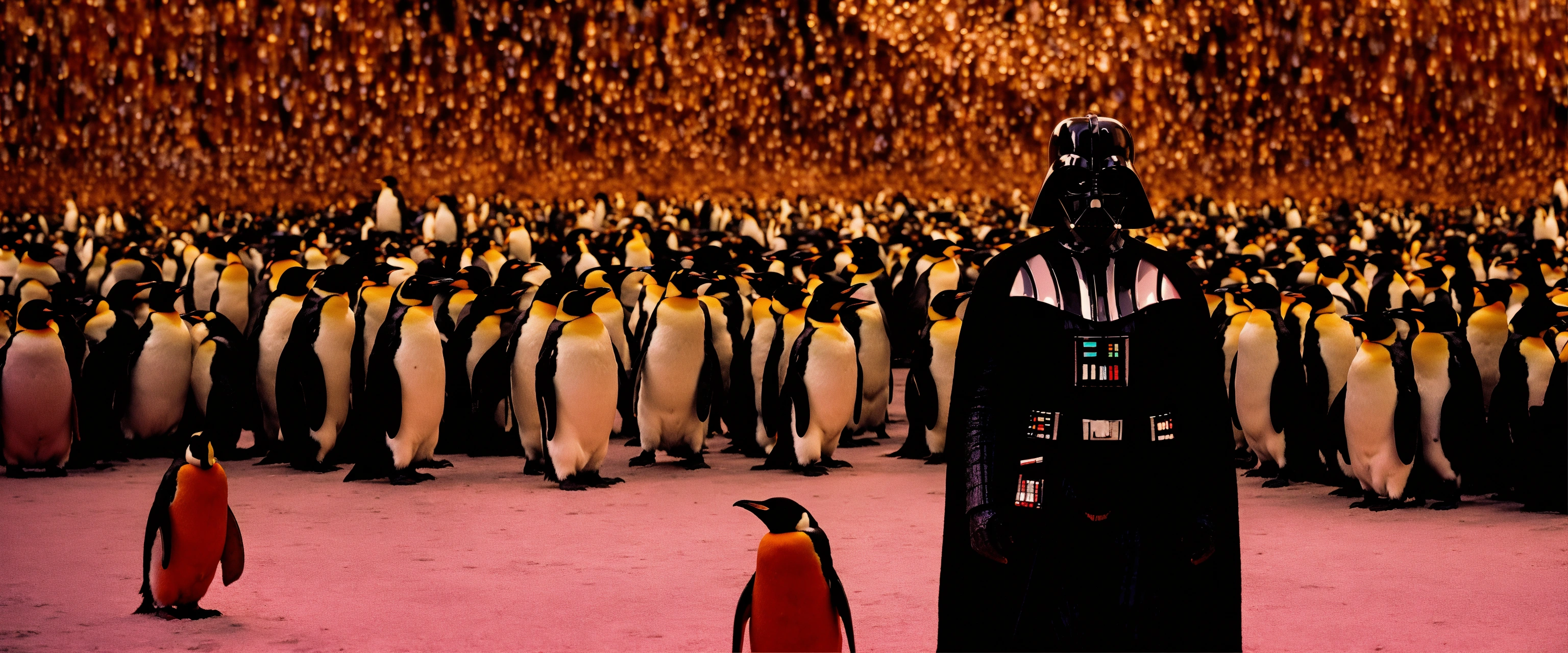 Lexica - Darth vader with hundreds of penguin behind him in ice