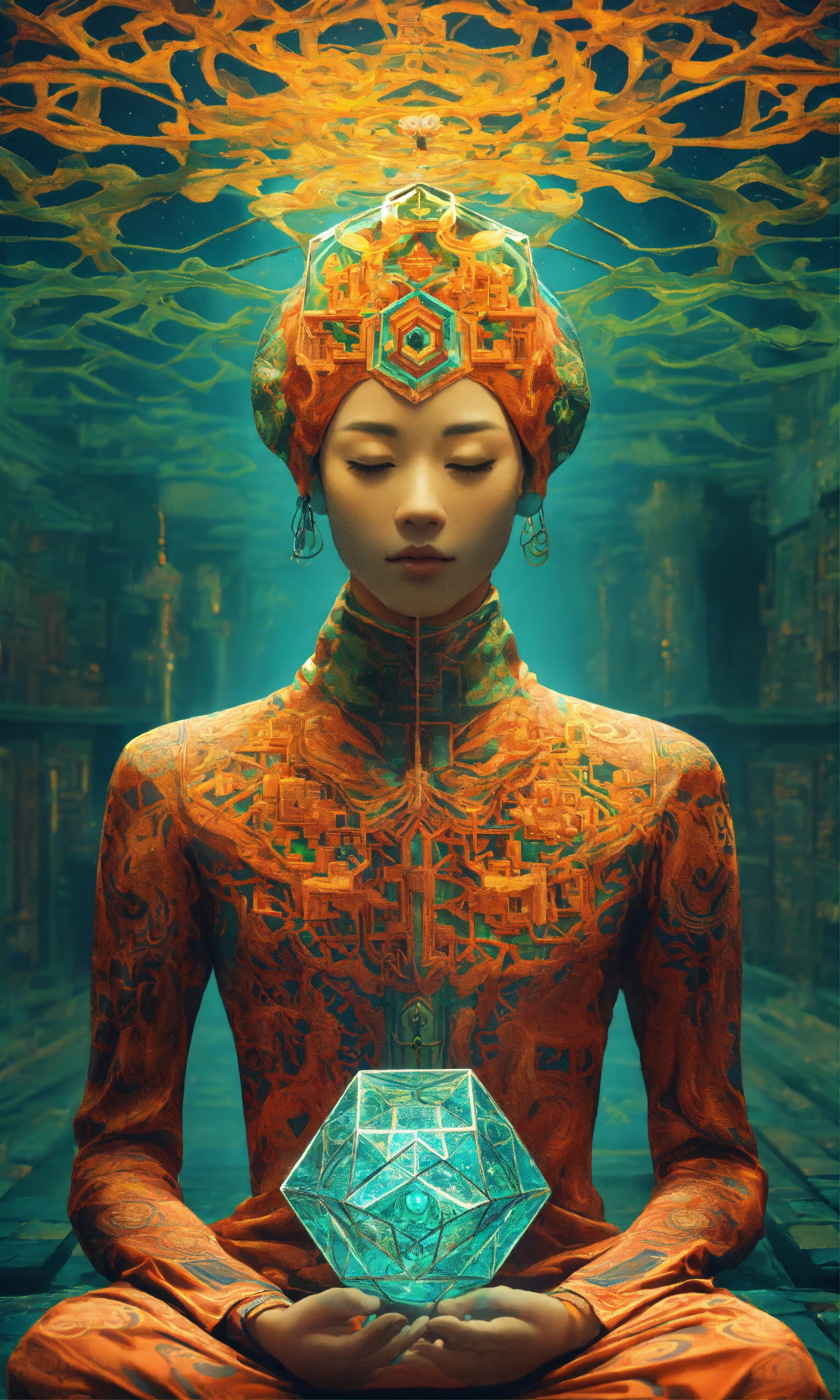 Lexica - Taoist monk tesseract body fractal three point perspective ...