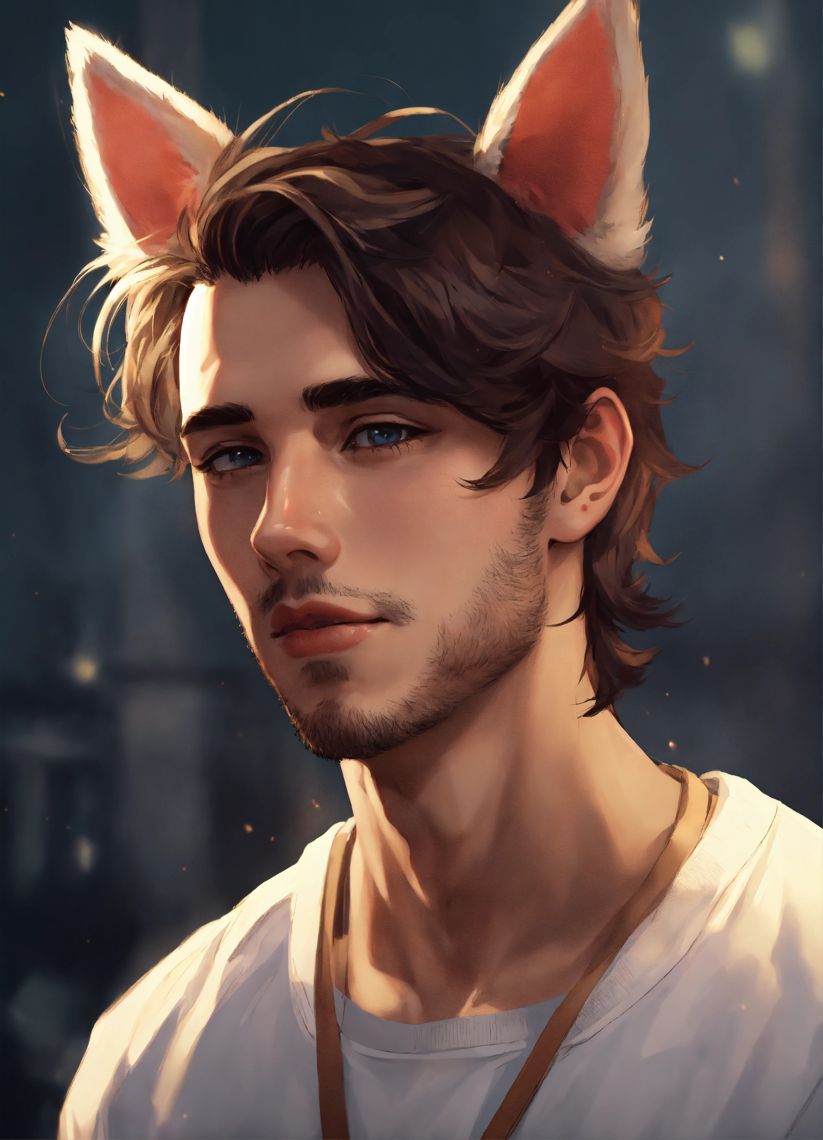 Lexica - An attractive guy with dog ears. illustration, 8k, crisp ...