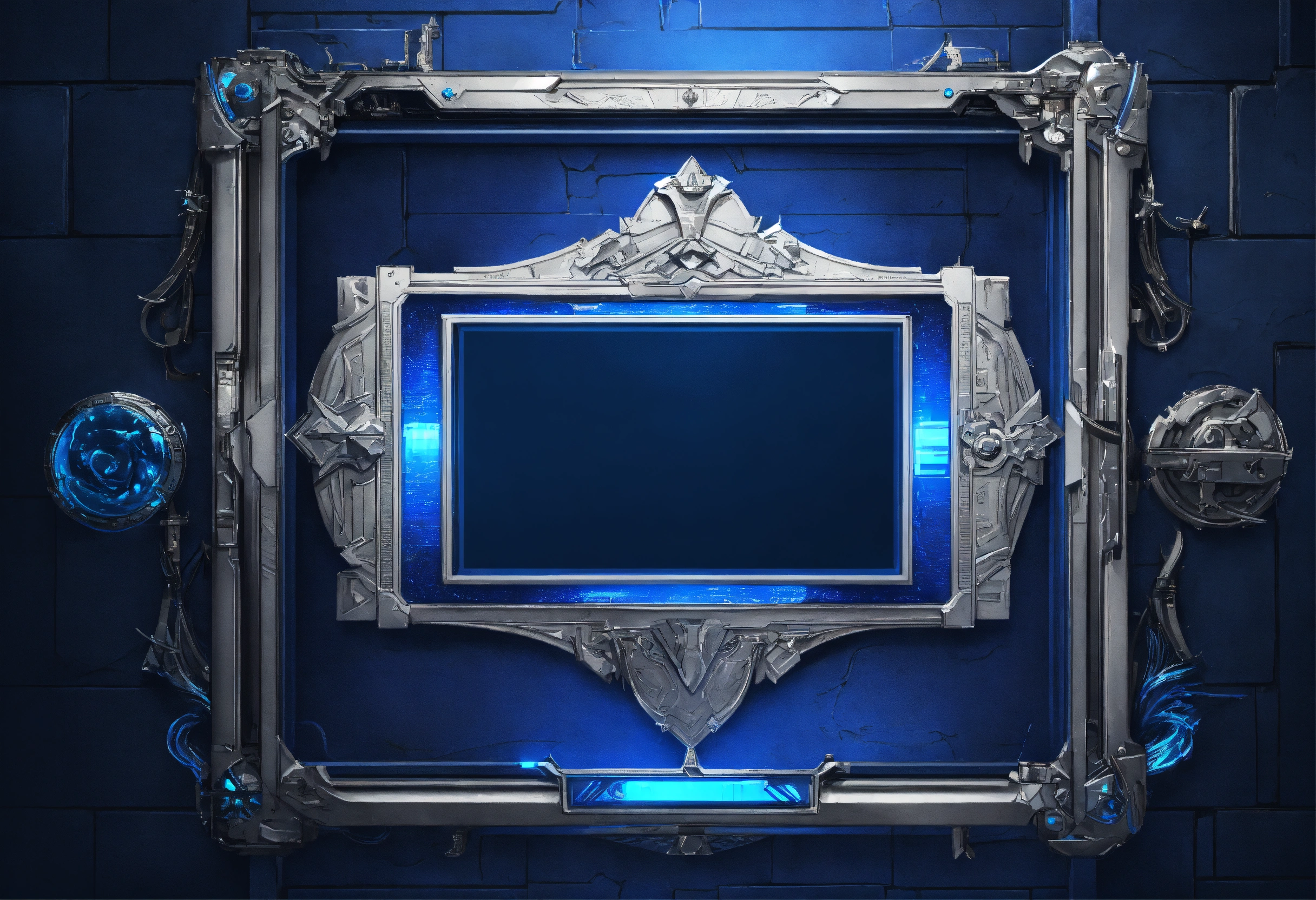 Lexica - Epic blue destop with silver loading screen, unreadebale ...