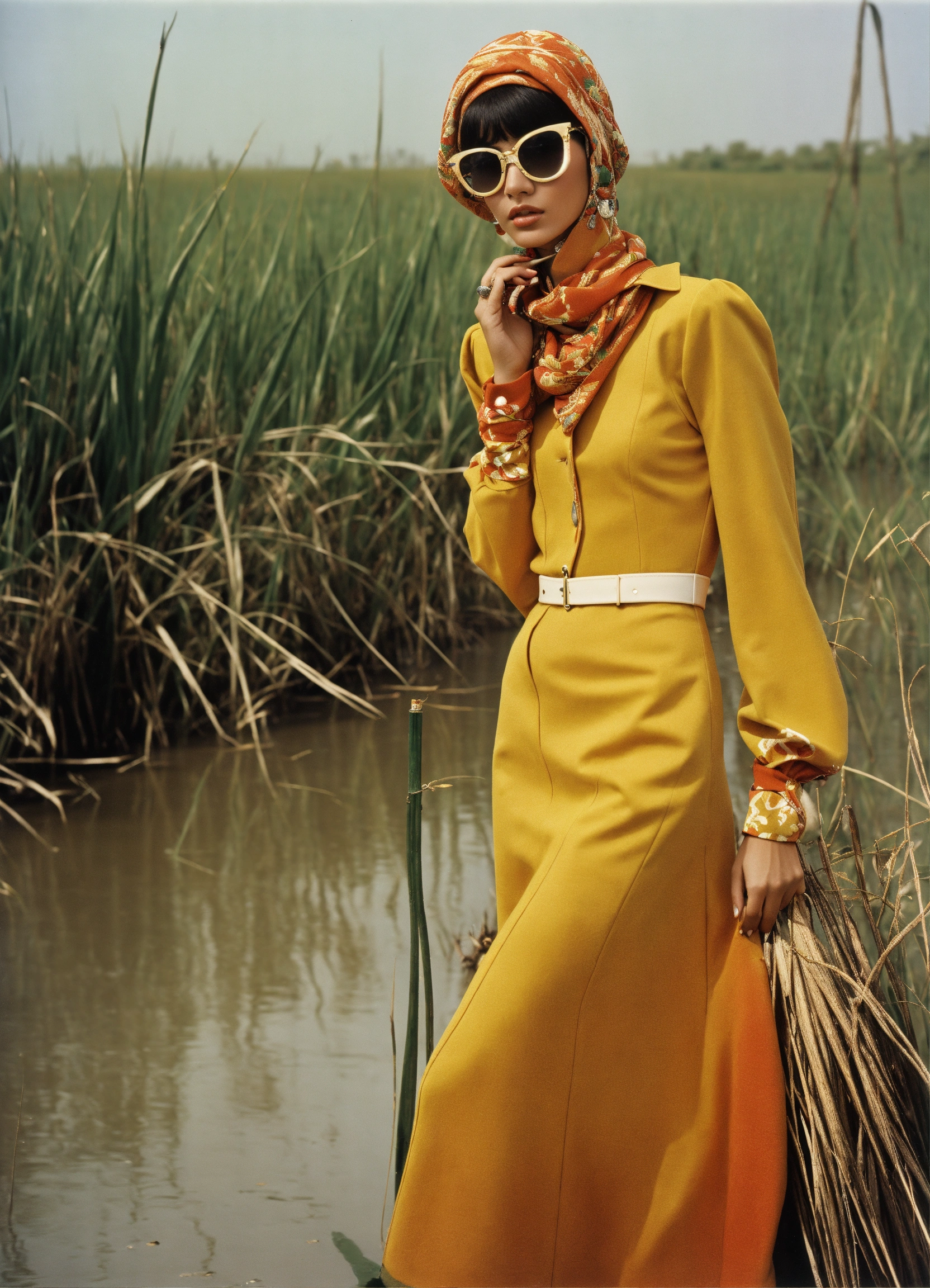 Lexica - 1970s basra marshes vogue boat editorial