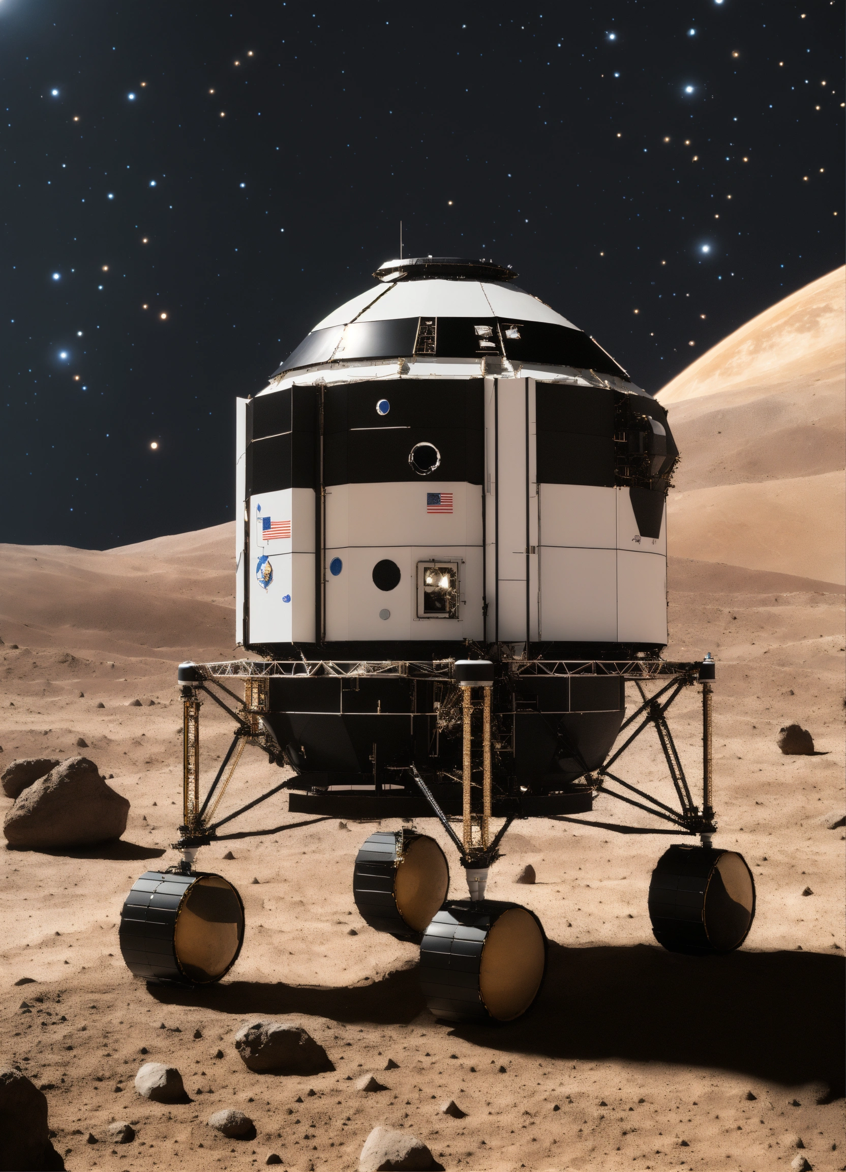 Lexica - A small moon lander with similar aesthetics to the space ...