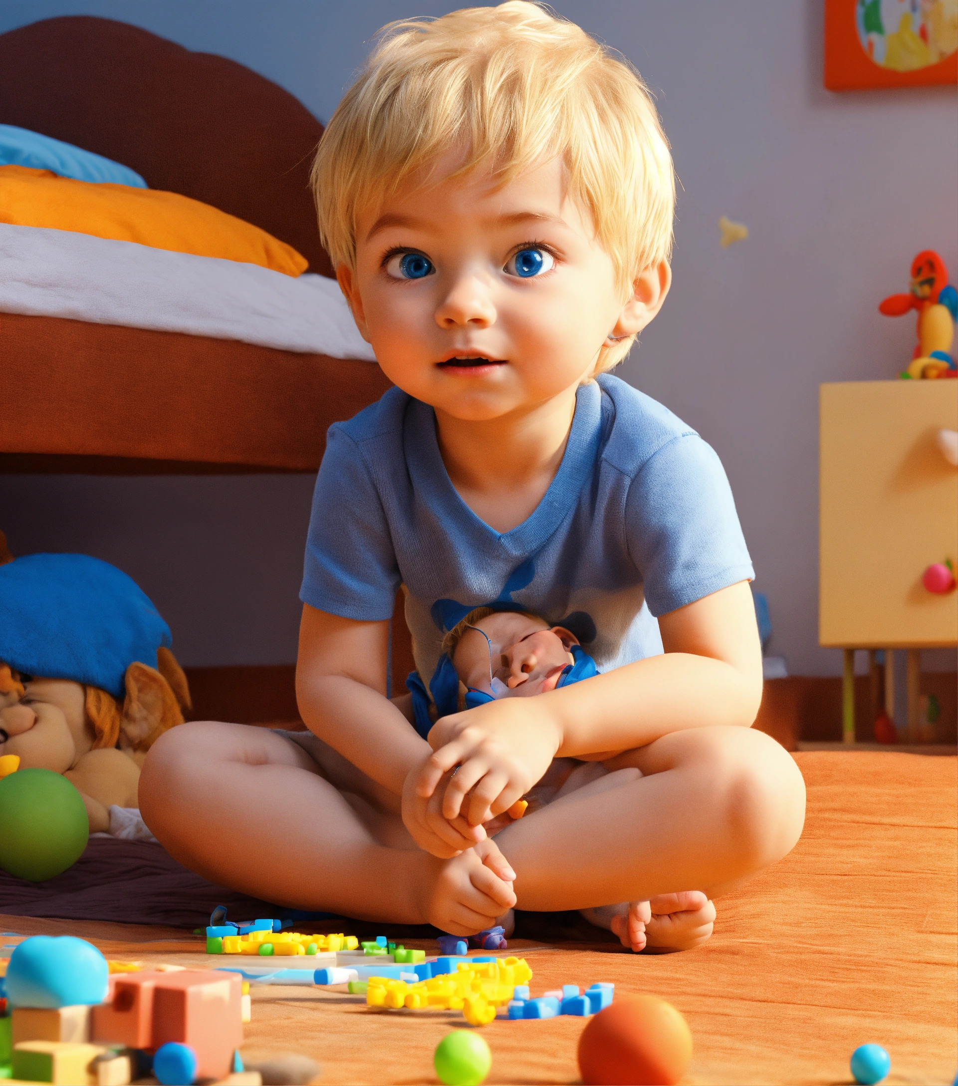 Lexica 3d Draw Jo o A 4 year old Boy With Blond Hair And Blue Eyes