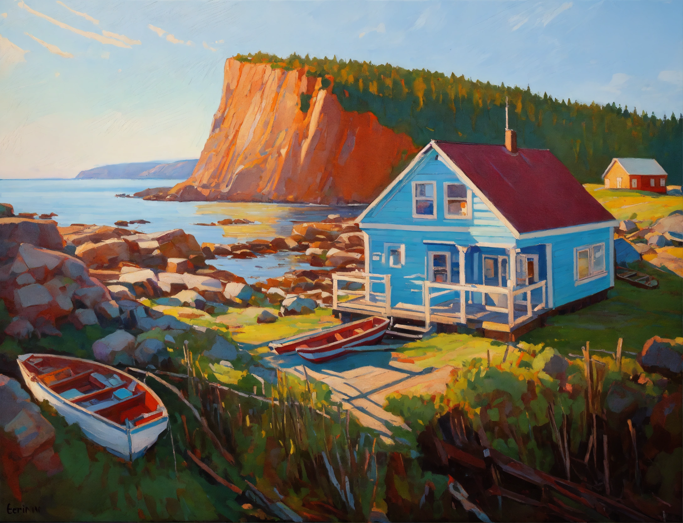 Lexica - Ocean, seashore, gaspé cliff, labrador landscape, rpg style ...