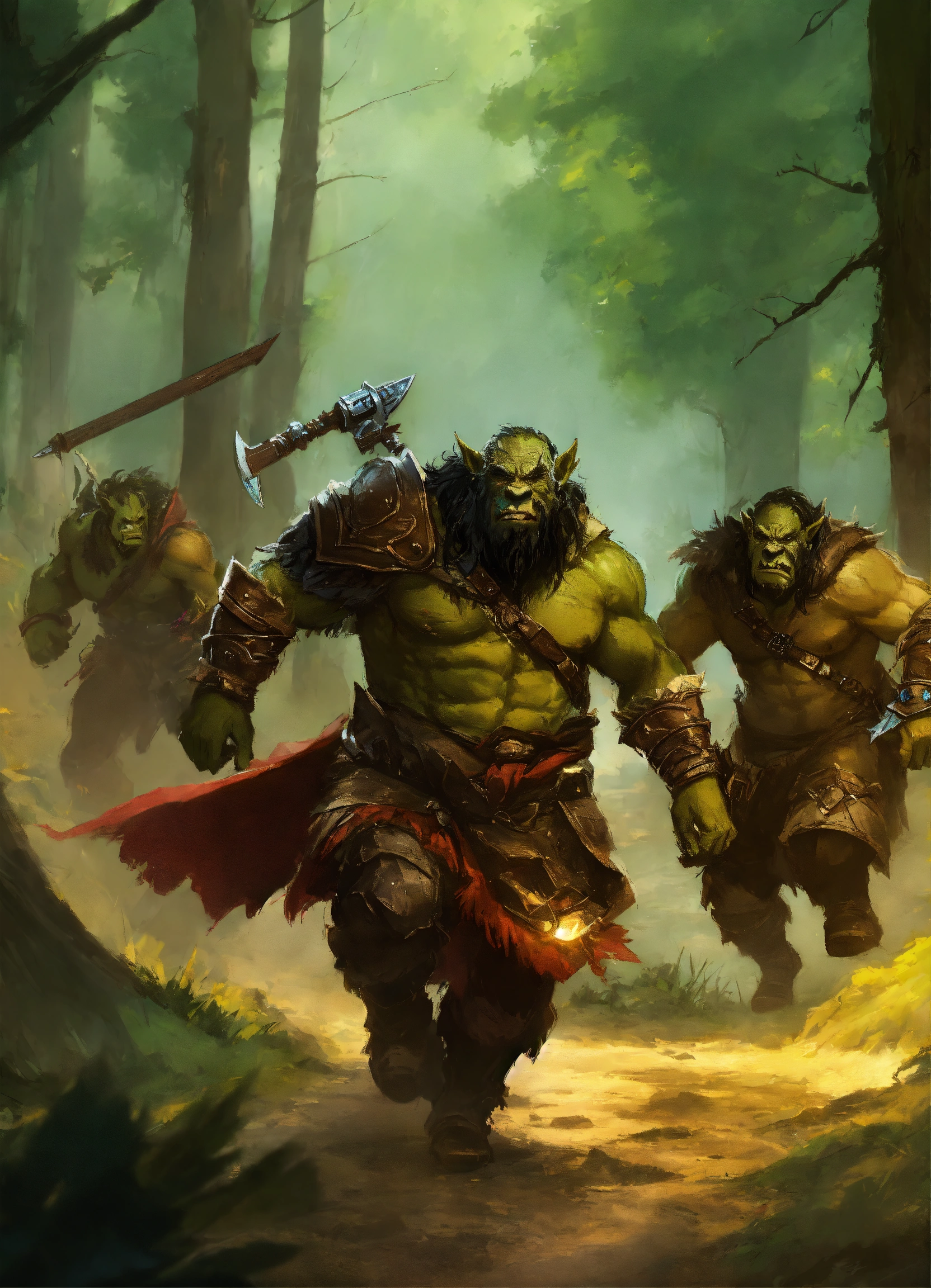 Lexica - Orcs running from the forest concept art
