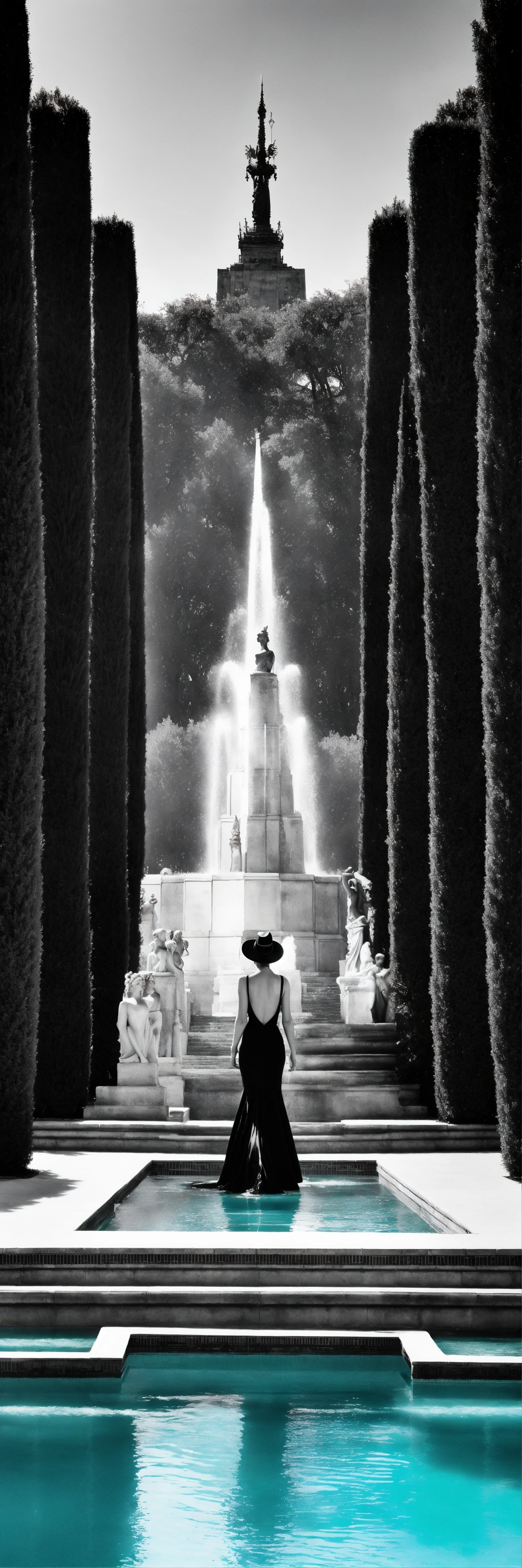 Lexica - Dior haute couture john galliano hat, Water, cypress trees ...