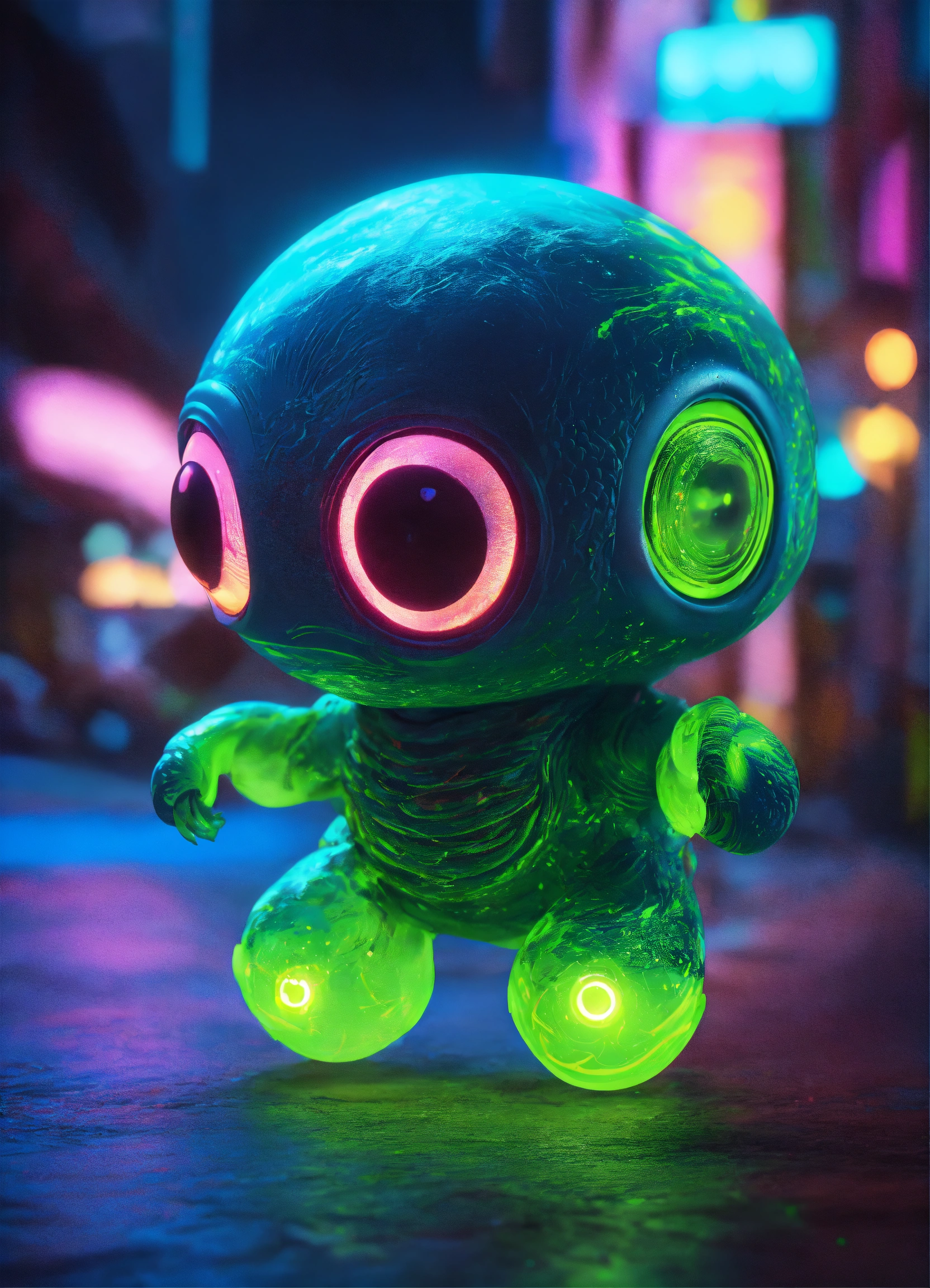Lexica - Blob, gelly cute alien monster, full-body, neon glow colors ...