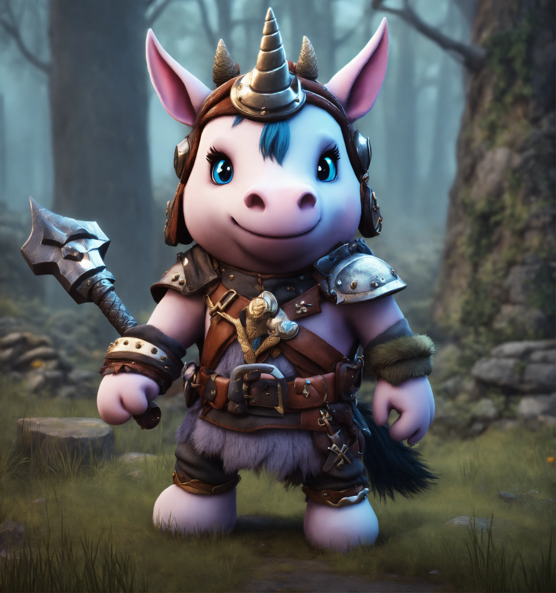 Lexica - Game character cartoonish realistic emo rock evil emo unicorn ...