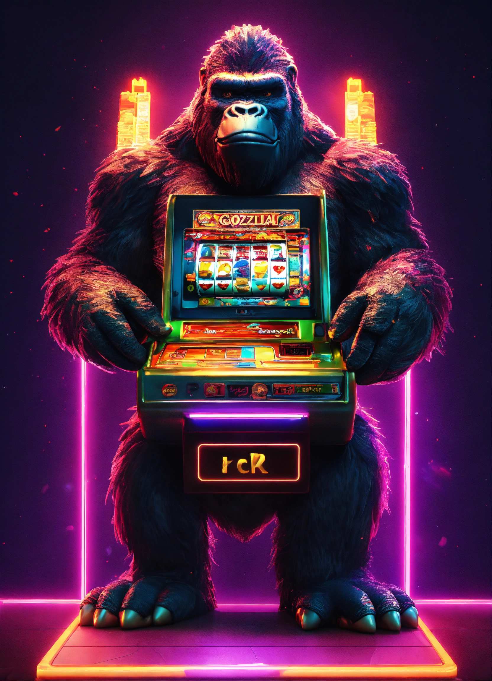 Lexica - 3D CUTIE Q VERSION CHARACTERS KING KONG VS GODZILLA SLOT ...