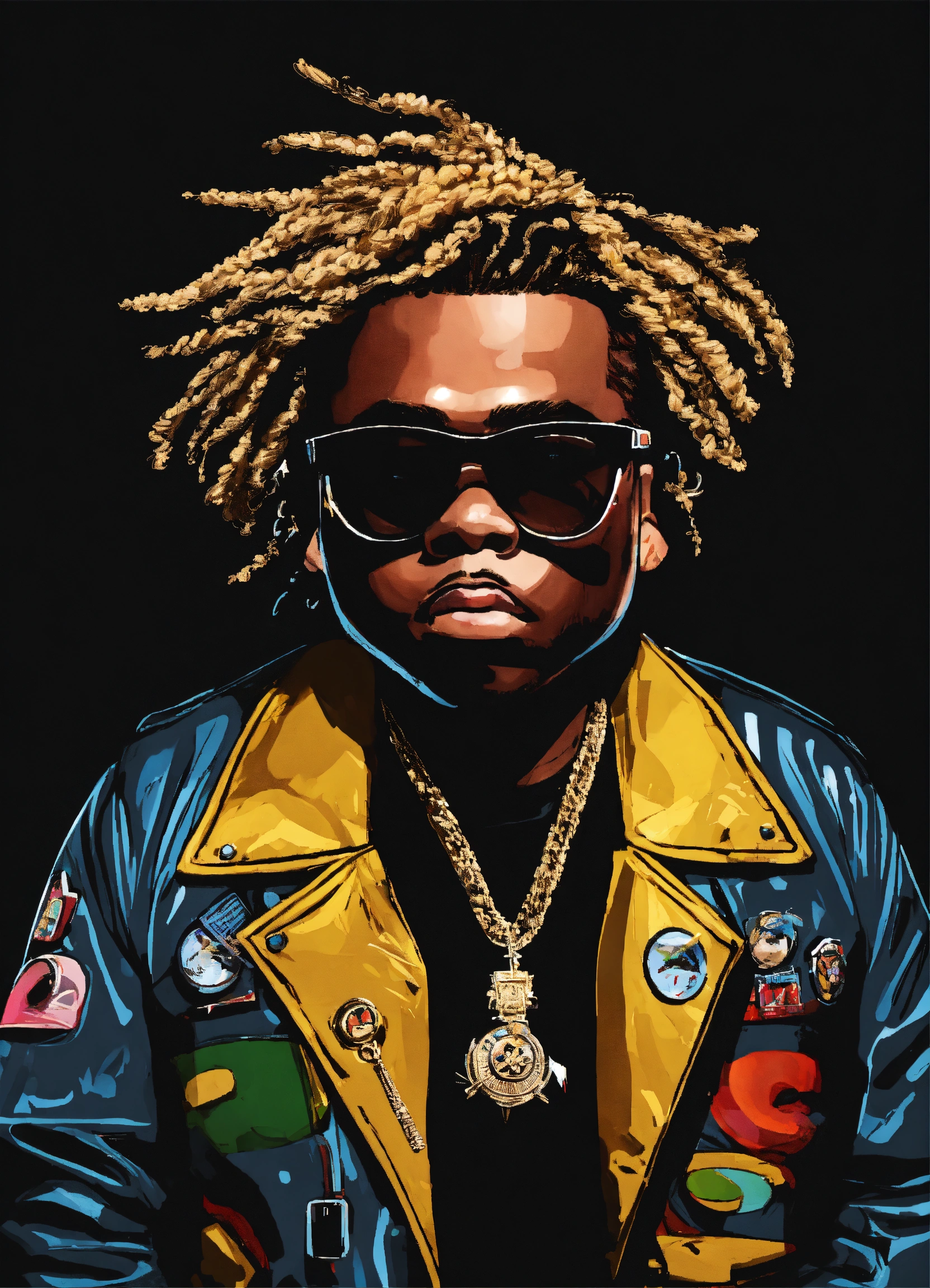 Lexica - Gunna in cartoon on Black background