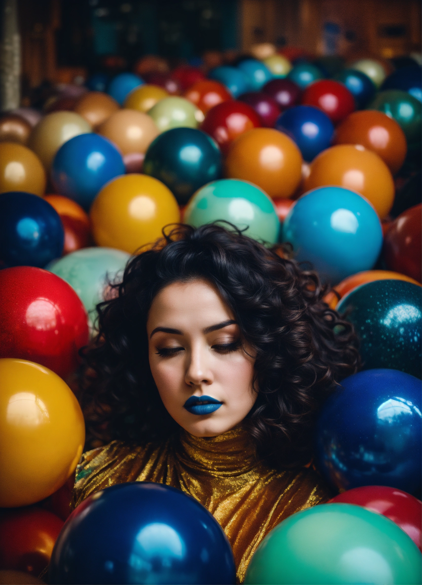 Lexica - Sad stunning woman with very long curly dark hair, freaky ...