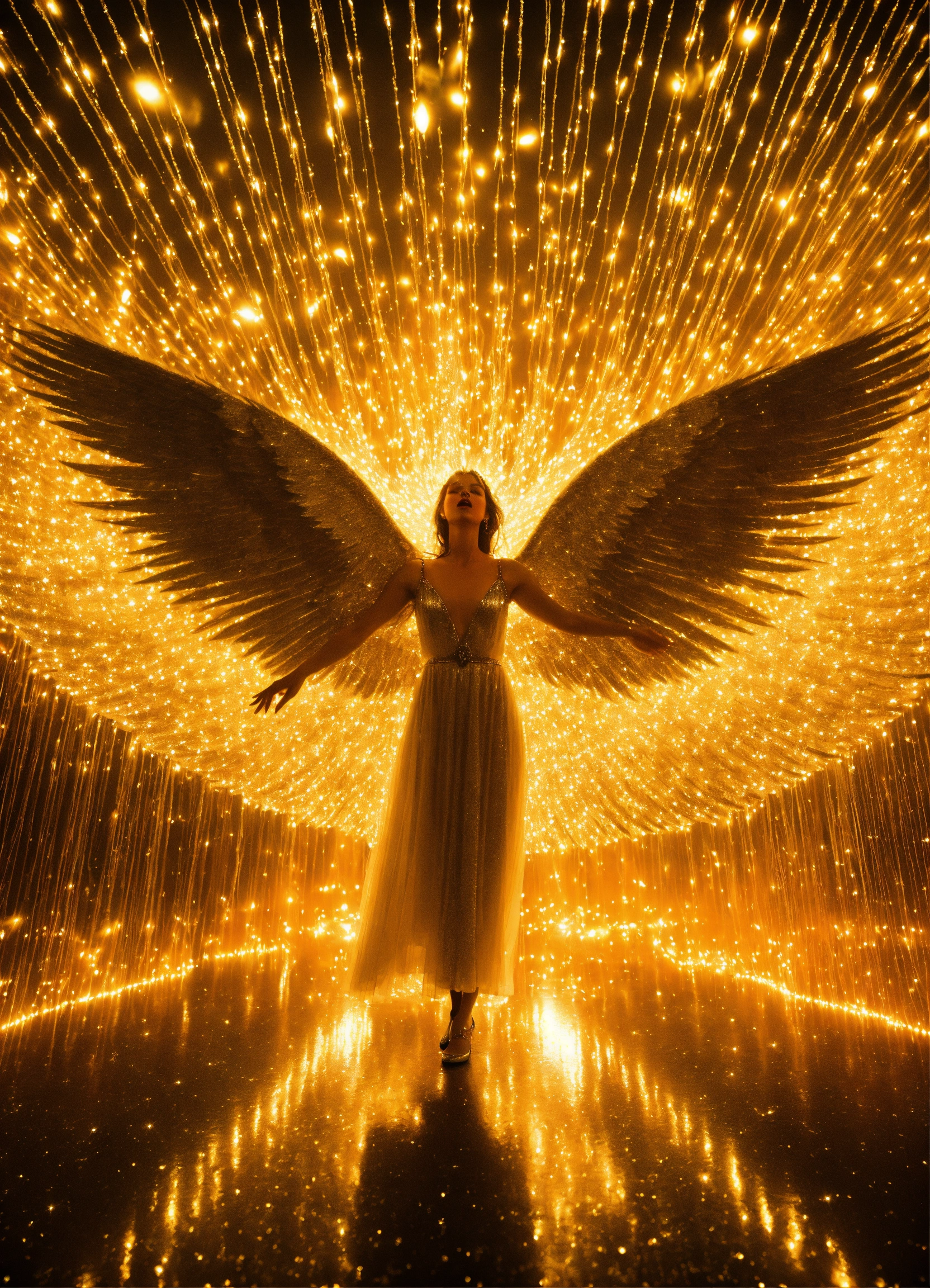 Lexica - Surrealistic photograph, billions of heavenly-lit angels ...