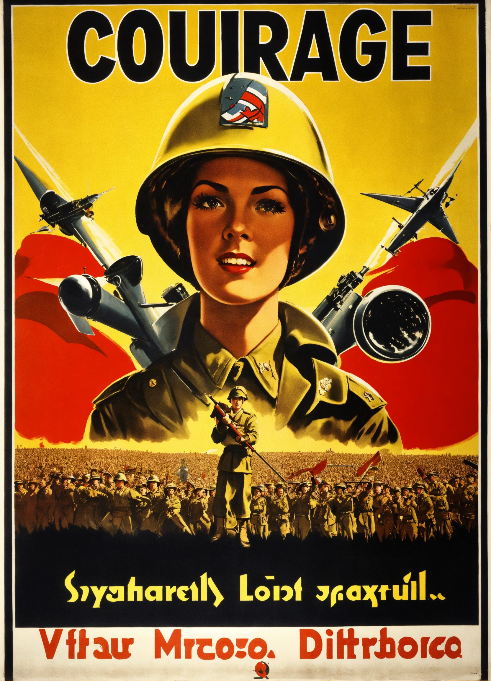 Lexica - WwII propaganda poster promoting courage