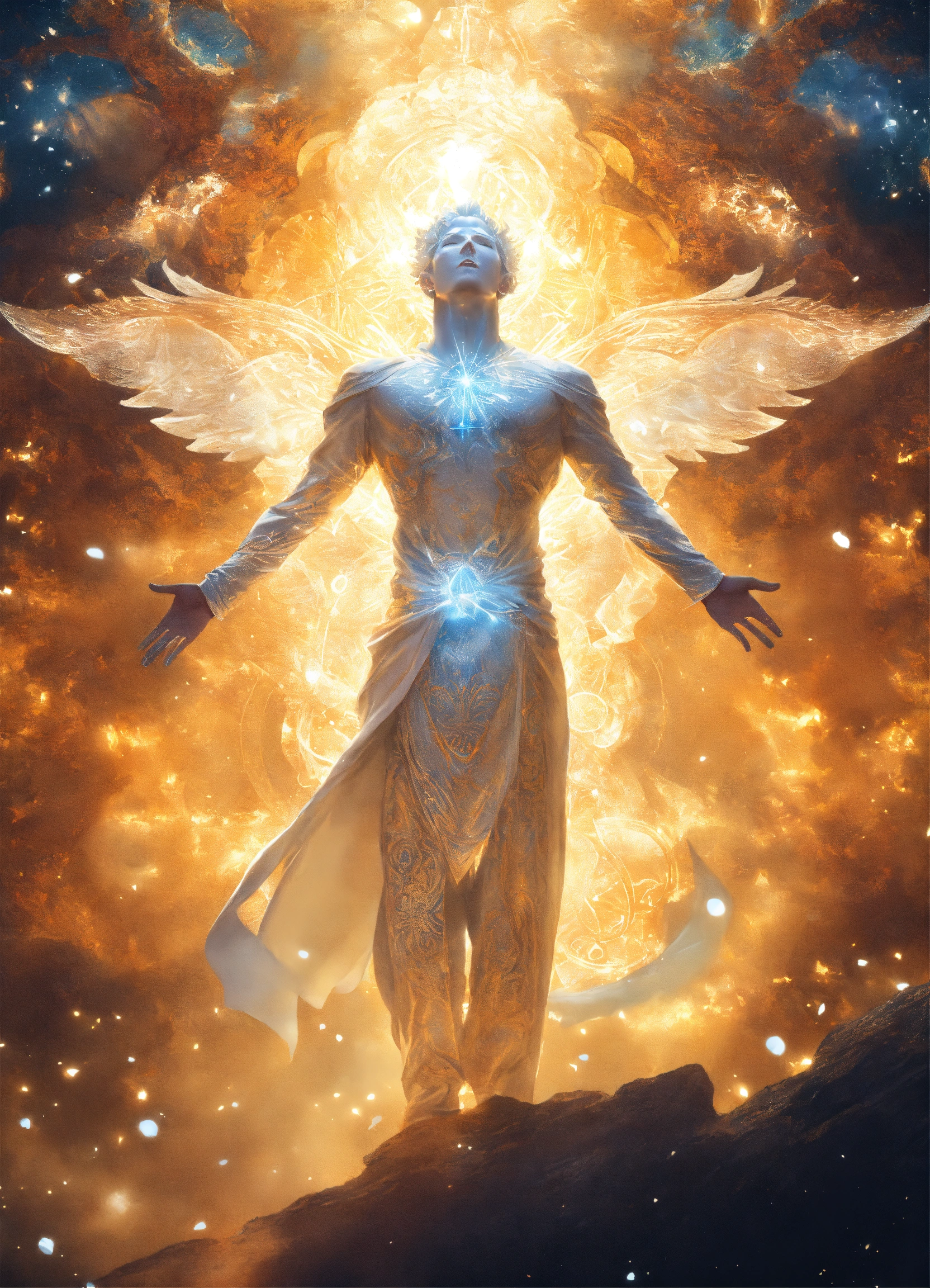 Lexica - Captivating design, spirit man ascend, The spirit being's arms ...