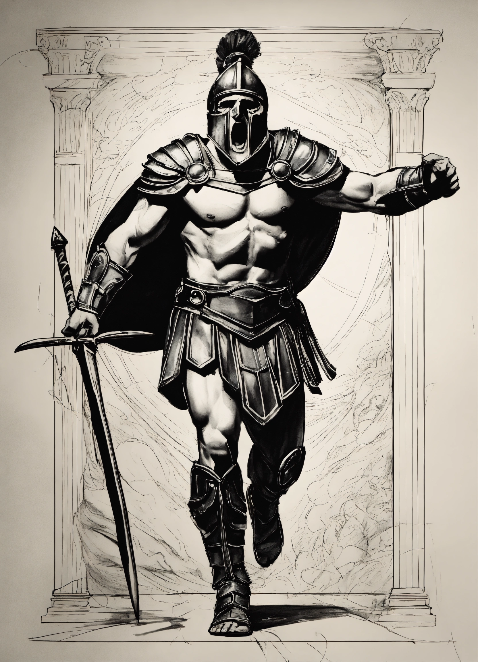 Lexica - Sketch a realistic black and white linework for a tattoo of a ...