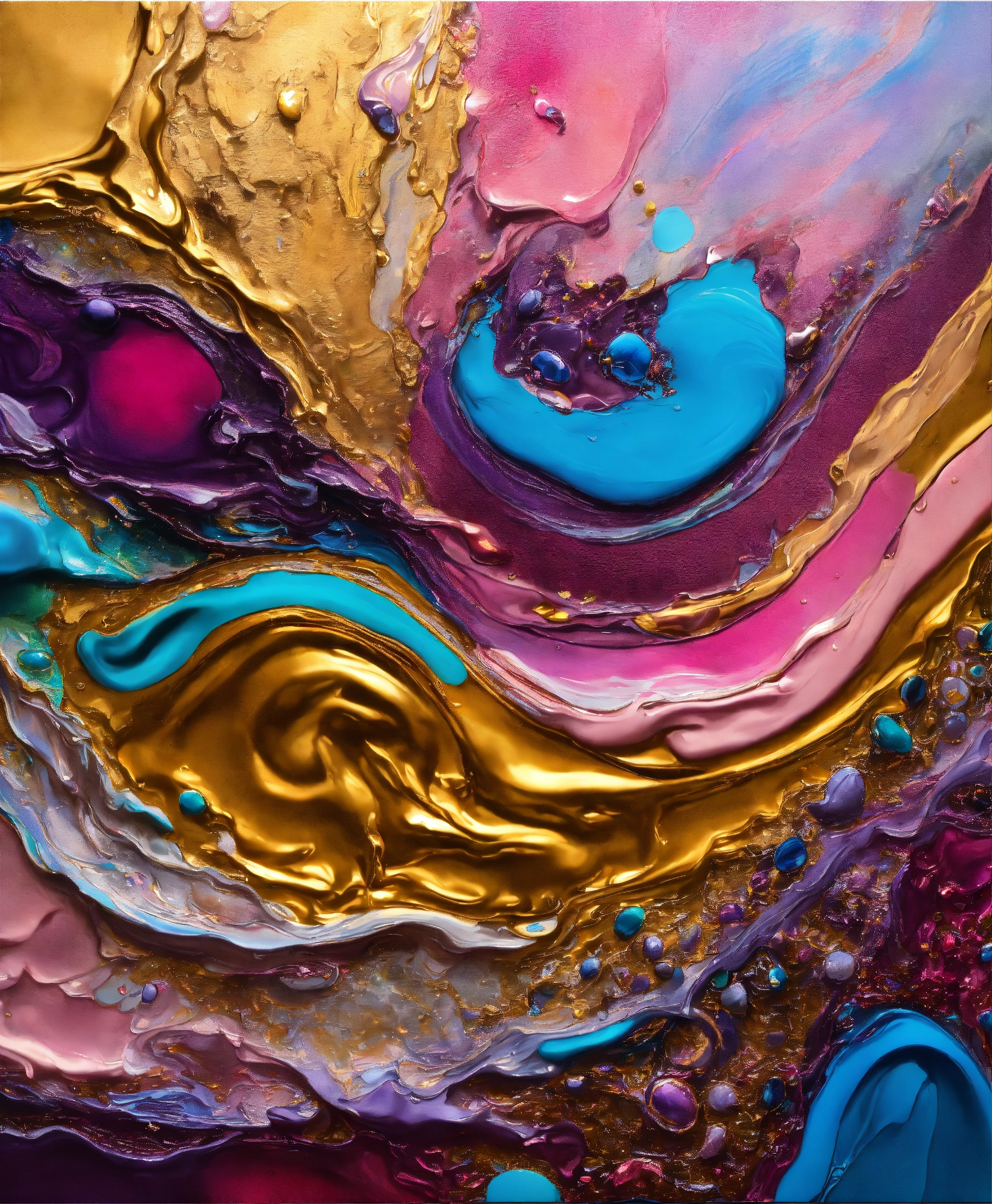 Lexica - Colorful abstract painting oil and water complex complicated ...