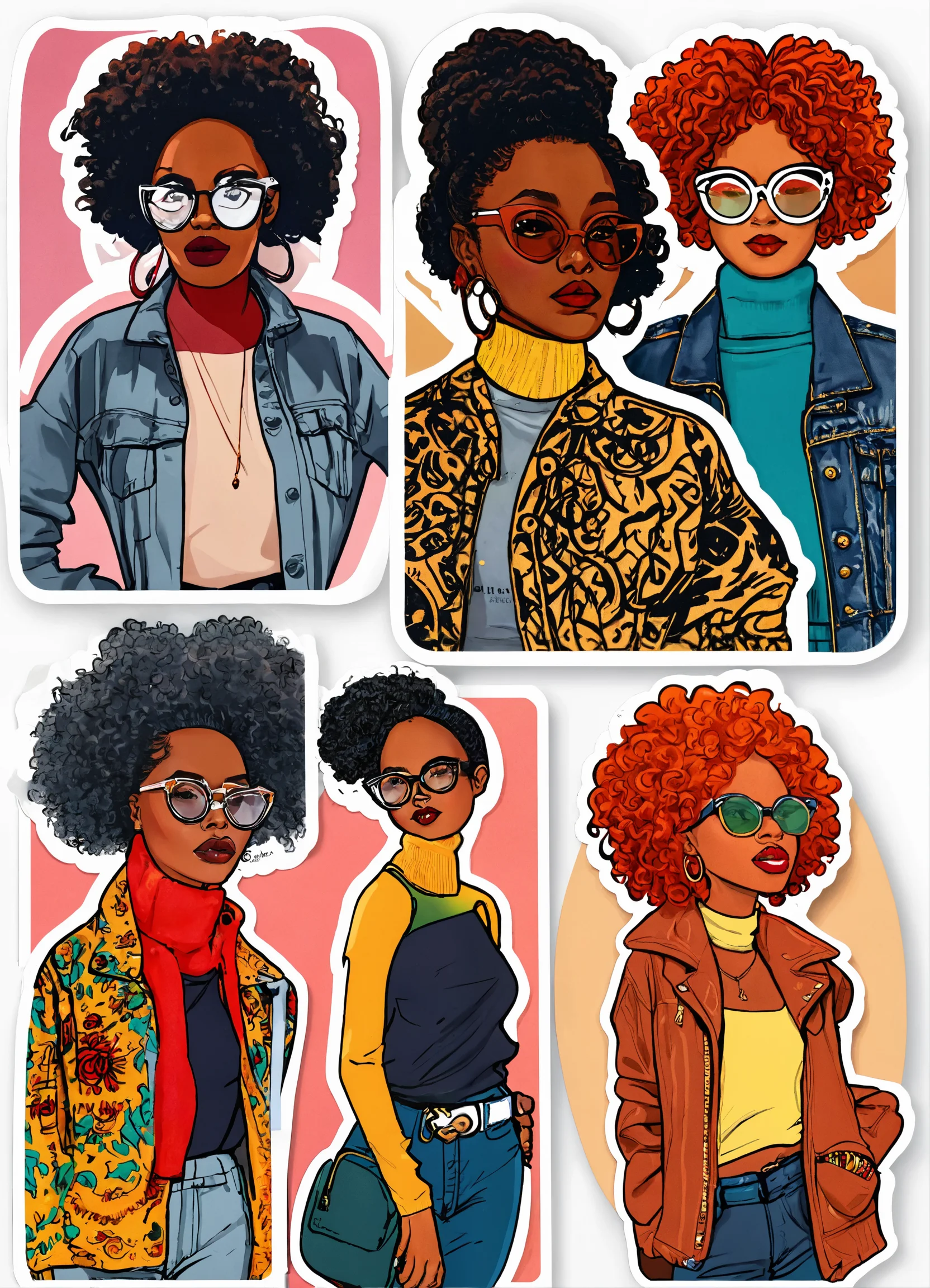 Lexica - Design a sticker sheet with four stickers, each featuring a ...