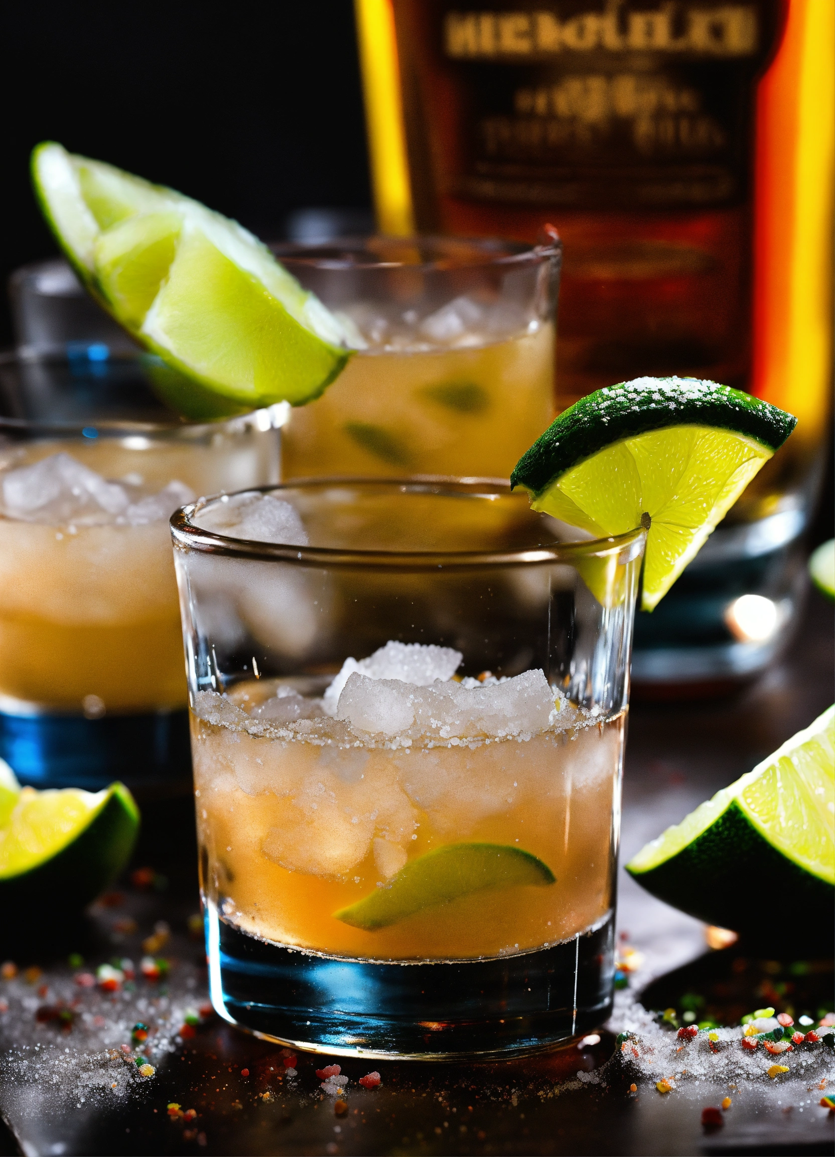 Lexica - Create a picture of a shot of tequila with a side of salt and ...