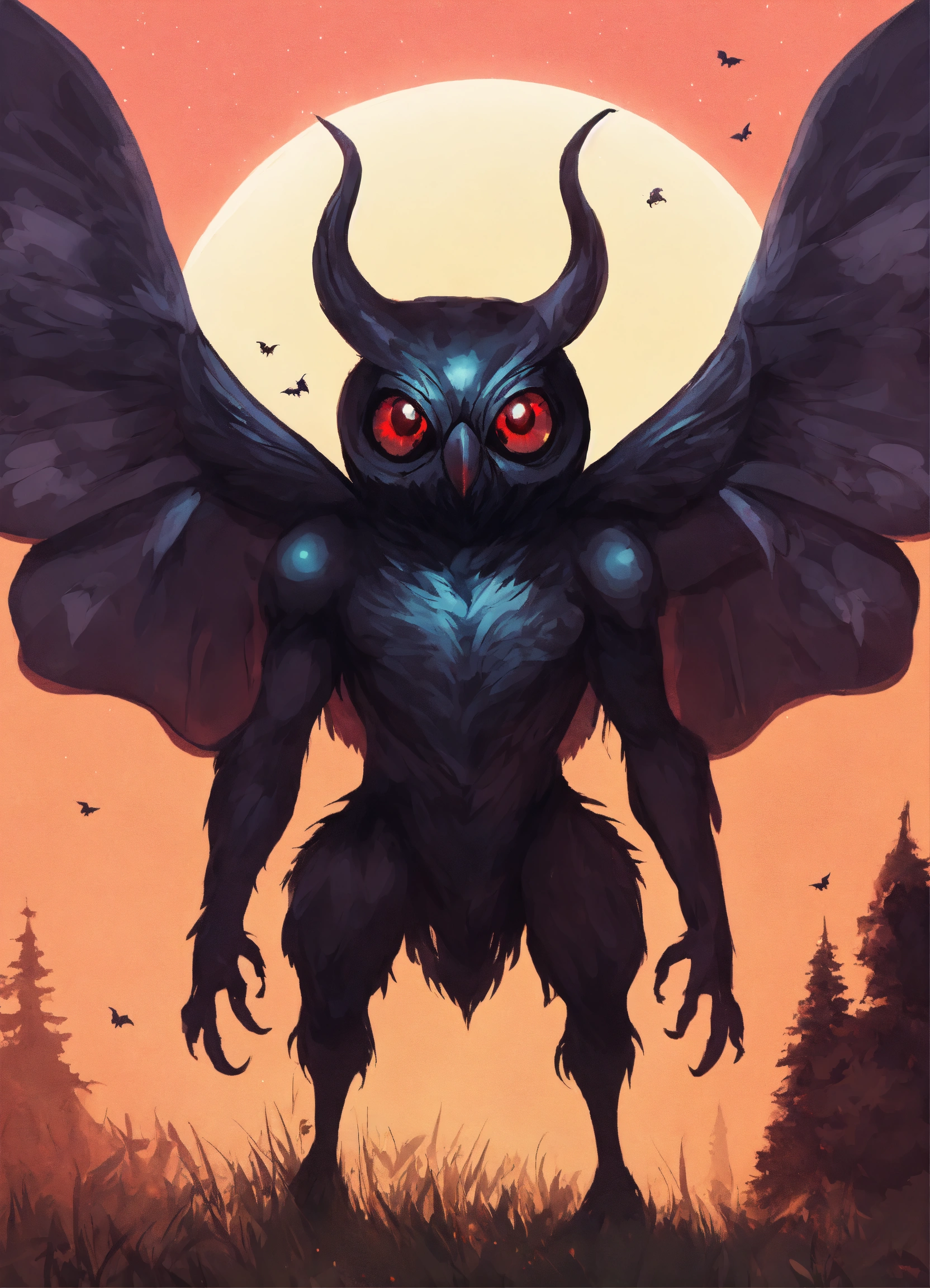 Lexica - Cute black Mothman png on white backgroundb