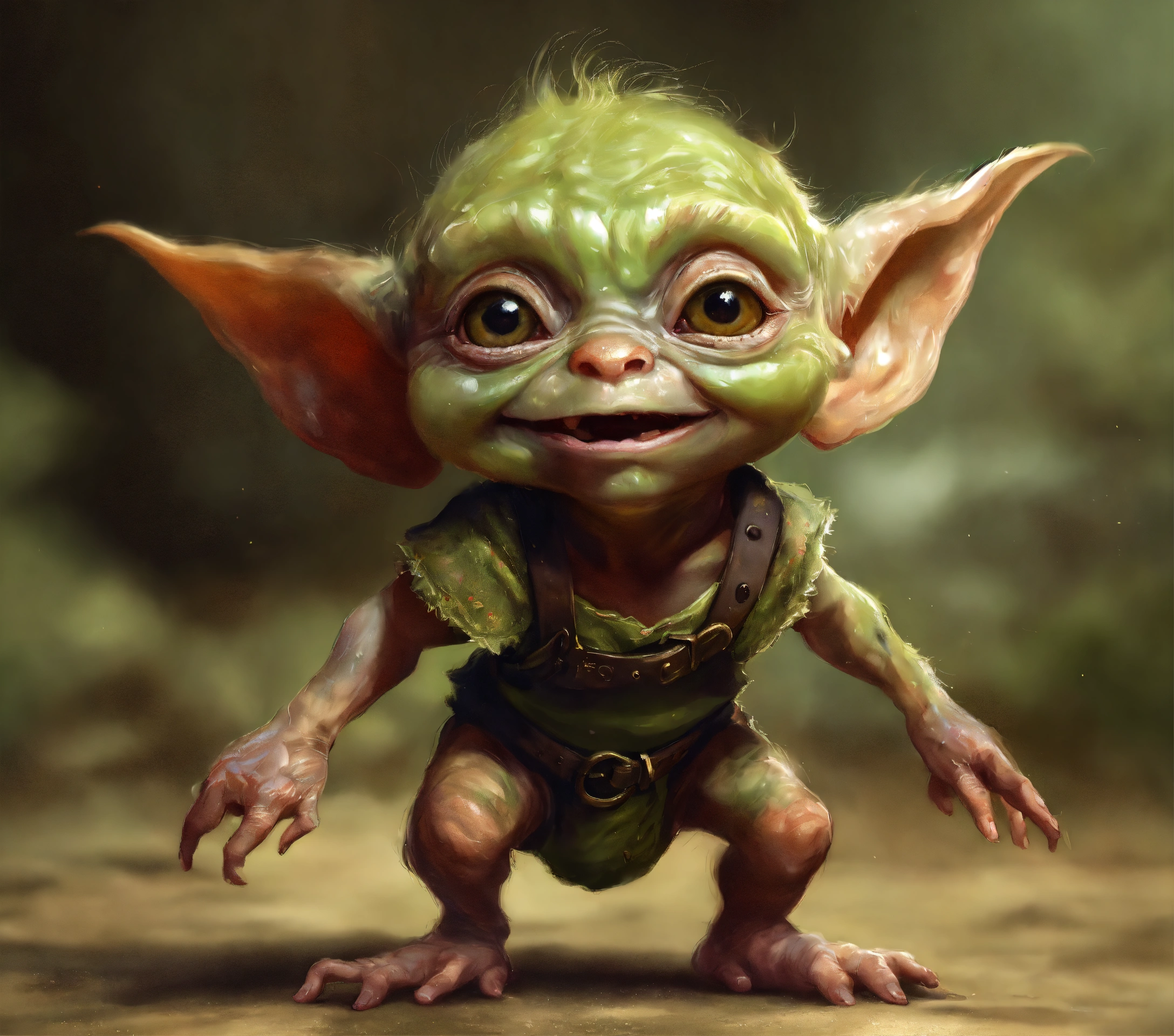 Lexica - Ugly baby goblin with only one arm, digital painting ...