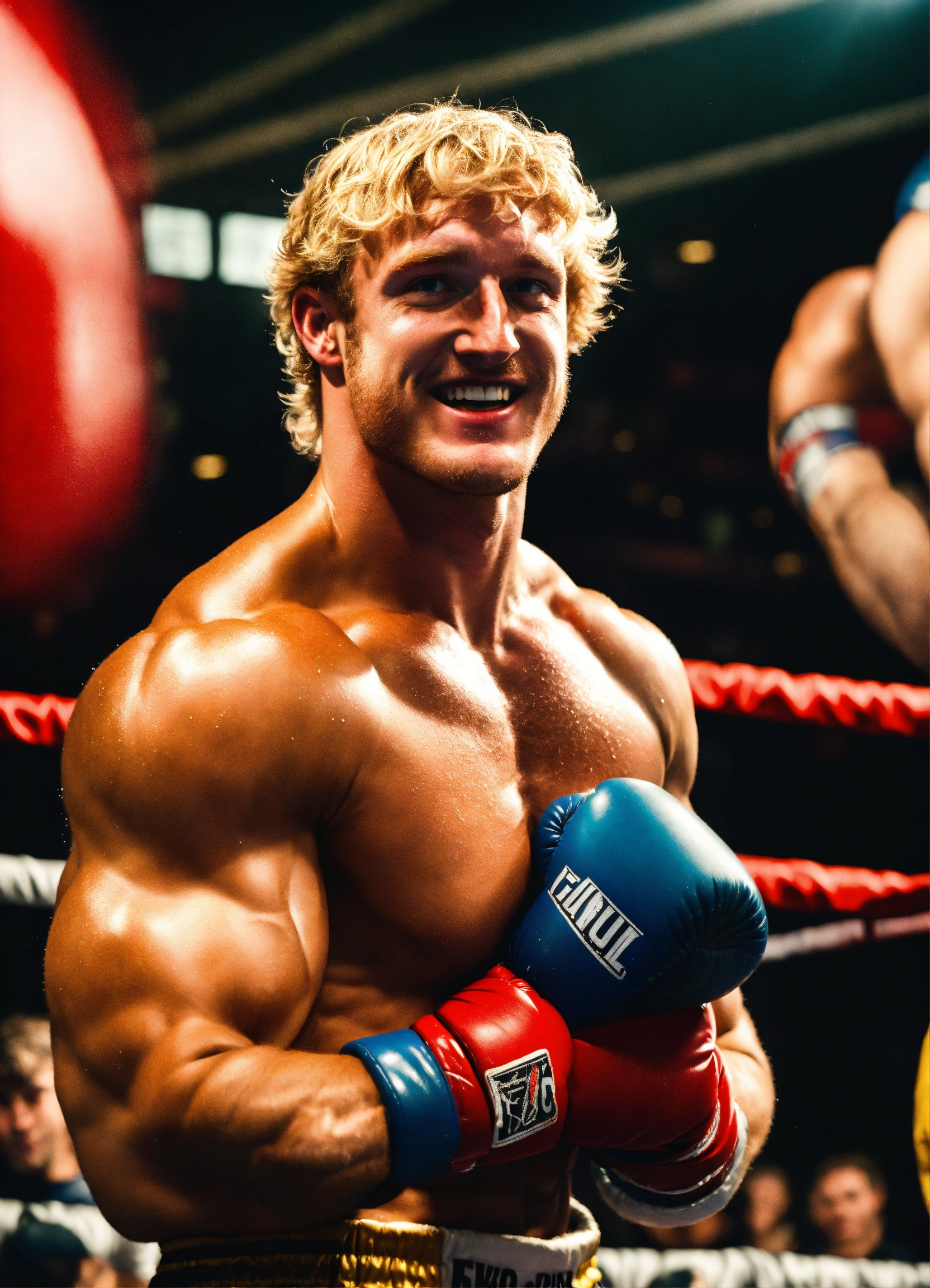Lexica - Logan Paul, jacked, steroids, Boxing Ring, Victory, Happy ...