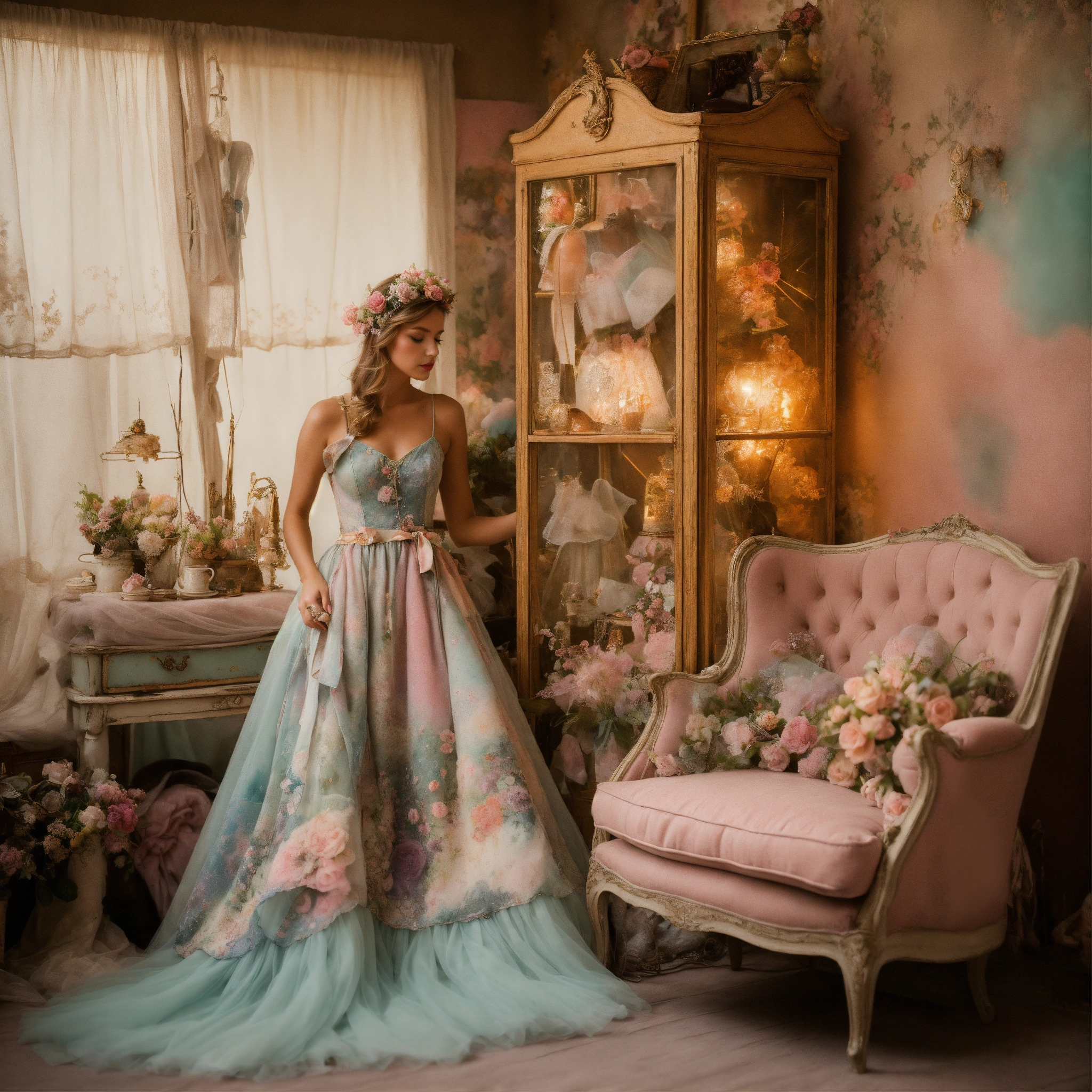 Lexica - Shabby chic dreamy mist pastel junk journals vintage dress ...